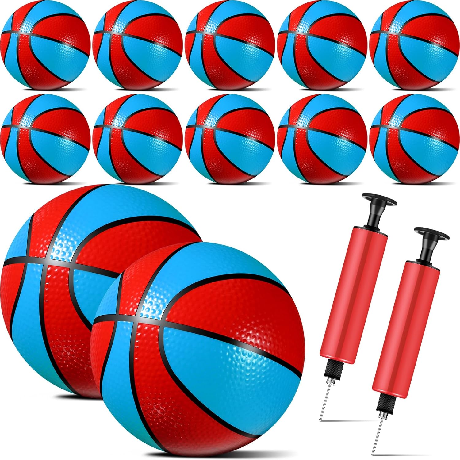 Amazon.com: Syhood 12 Pcs Mini Basketballs Set with 2 Pumps, 7 x 7 ...