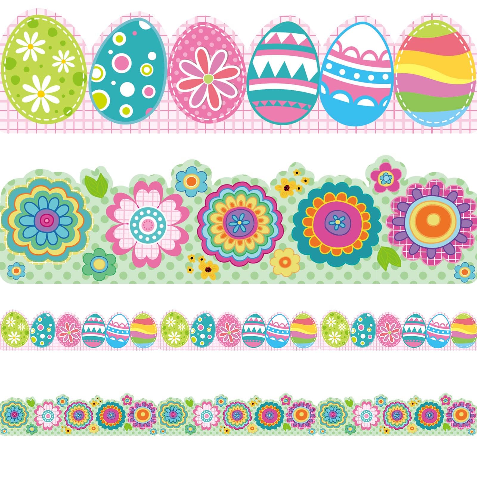 69ft Easter Bulletin Board Borders Easter Eggs Spring Theme Flowers | Desertcart INDIA