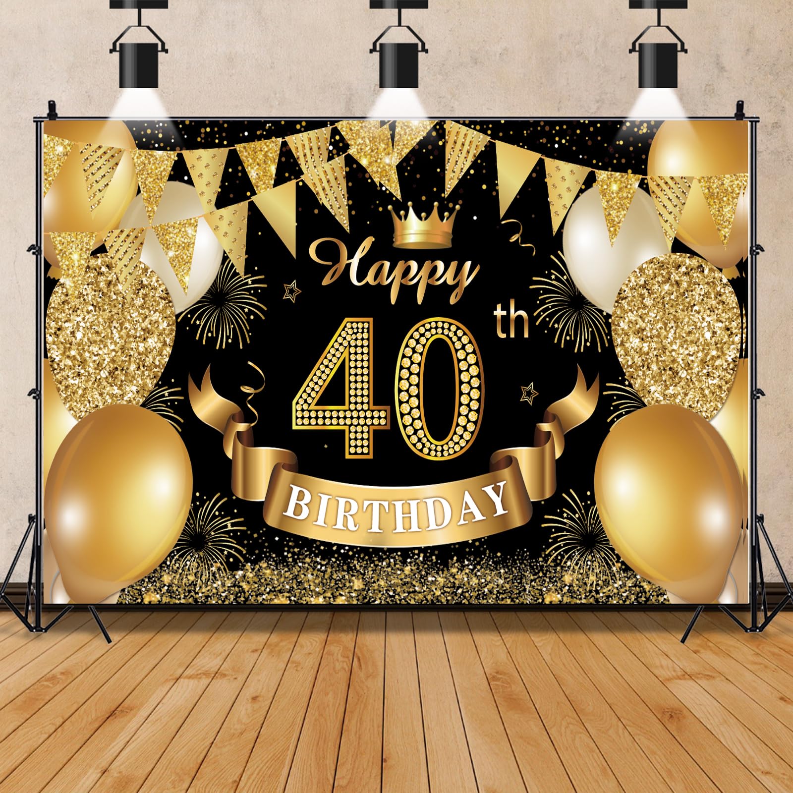 40th Birthday Banners Nelbiirth Happy 40th Birthday Decorations,40th ...
