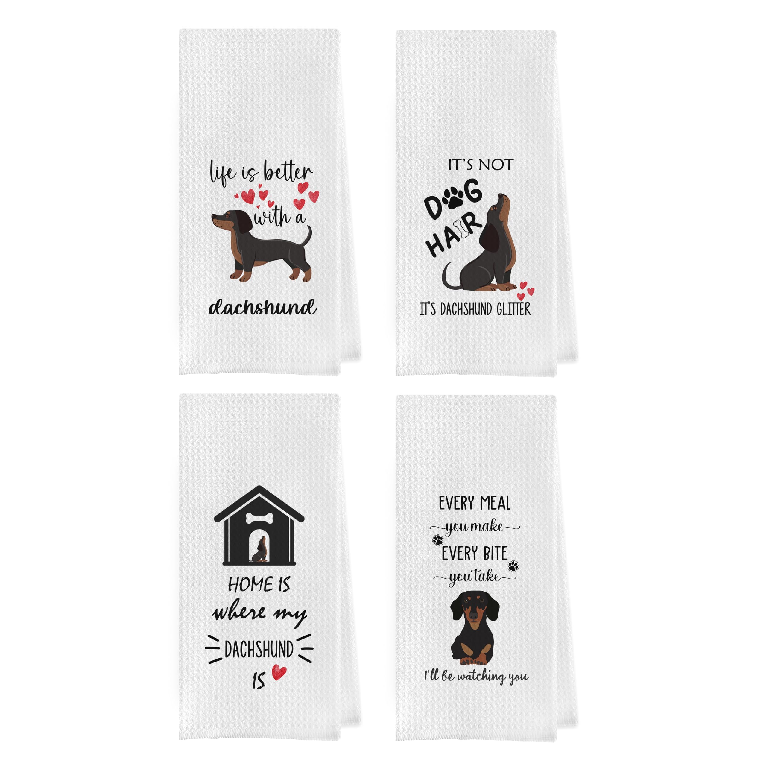 Amazon.com: Geqtt Dachshund Gifts Dish Towels - Weiner Dog Gifts for ...
