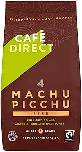 Cafédirect Fairtrade Machu Picchu Organic Whole Beans Coffee 227g (Pack ...