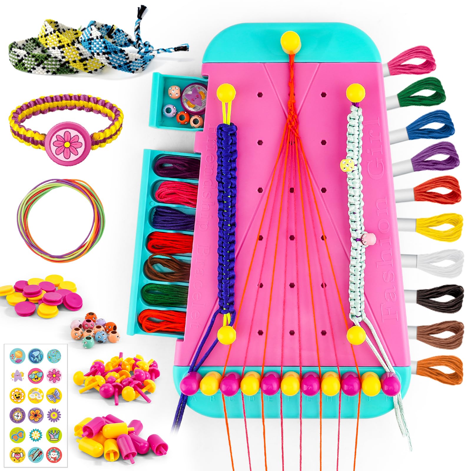 Friendship Bracelet Making Kit for Girls - Arts and Crafts String ...
