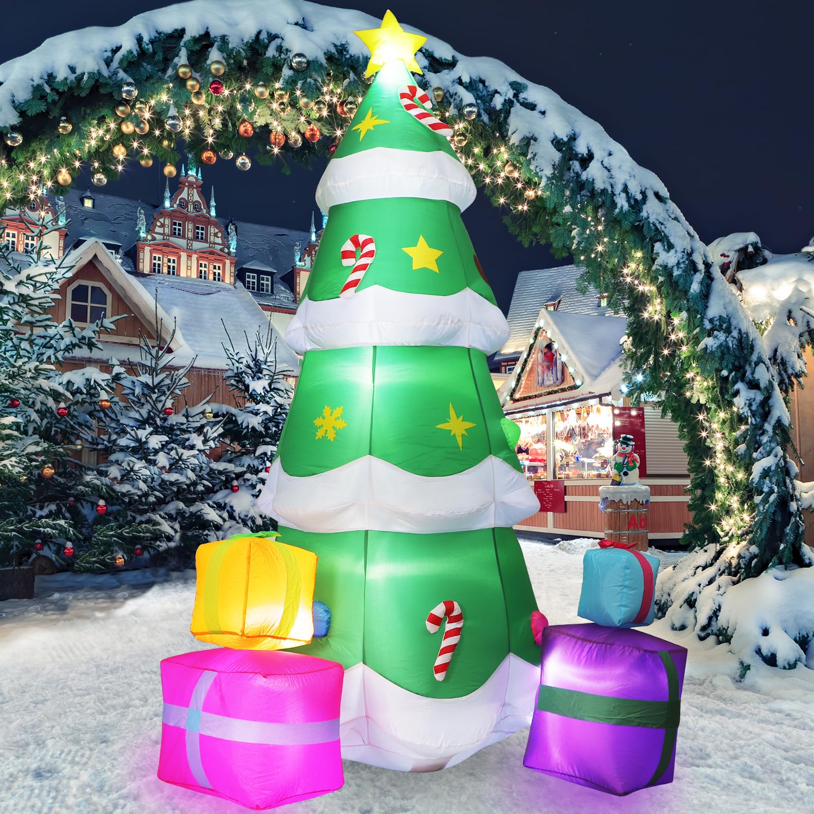 Amazon.com: 7.5FT Inflatable Christmas Tree Decorations Outdoor,Blow up ...