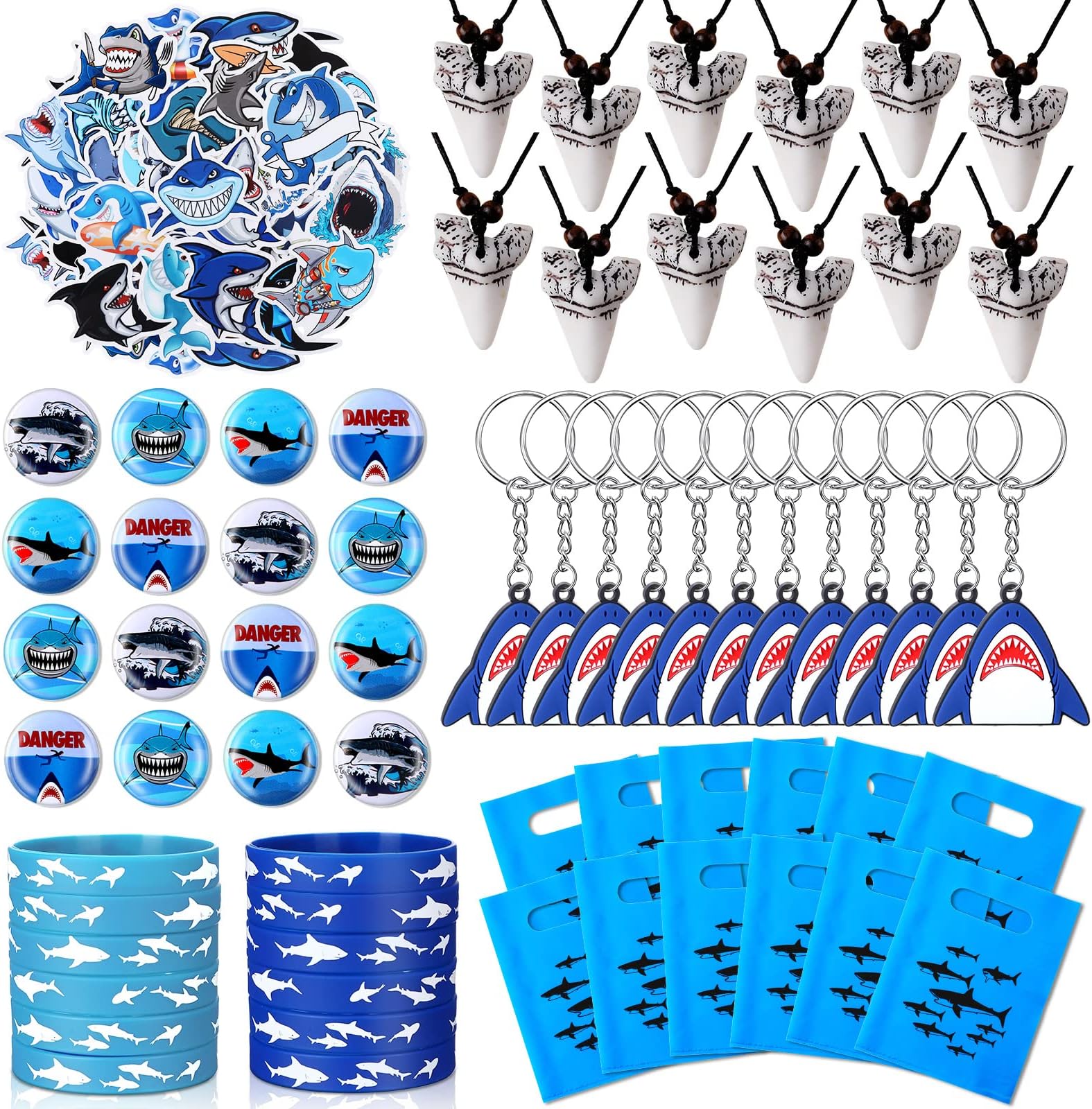 Amazon.com: Sureio 98 Pieces Shark Birthday Party Favors School Stuff ...