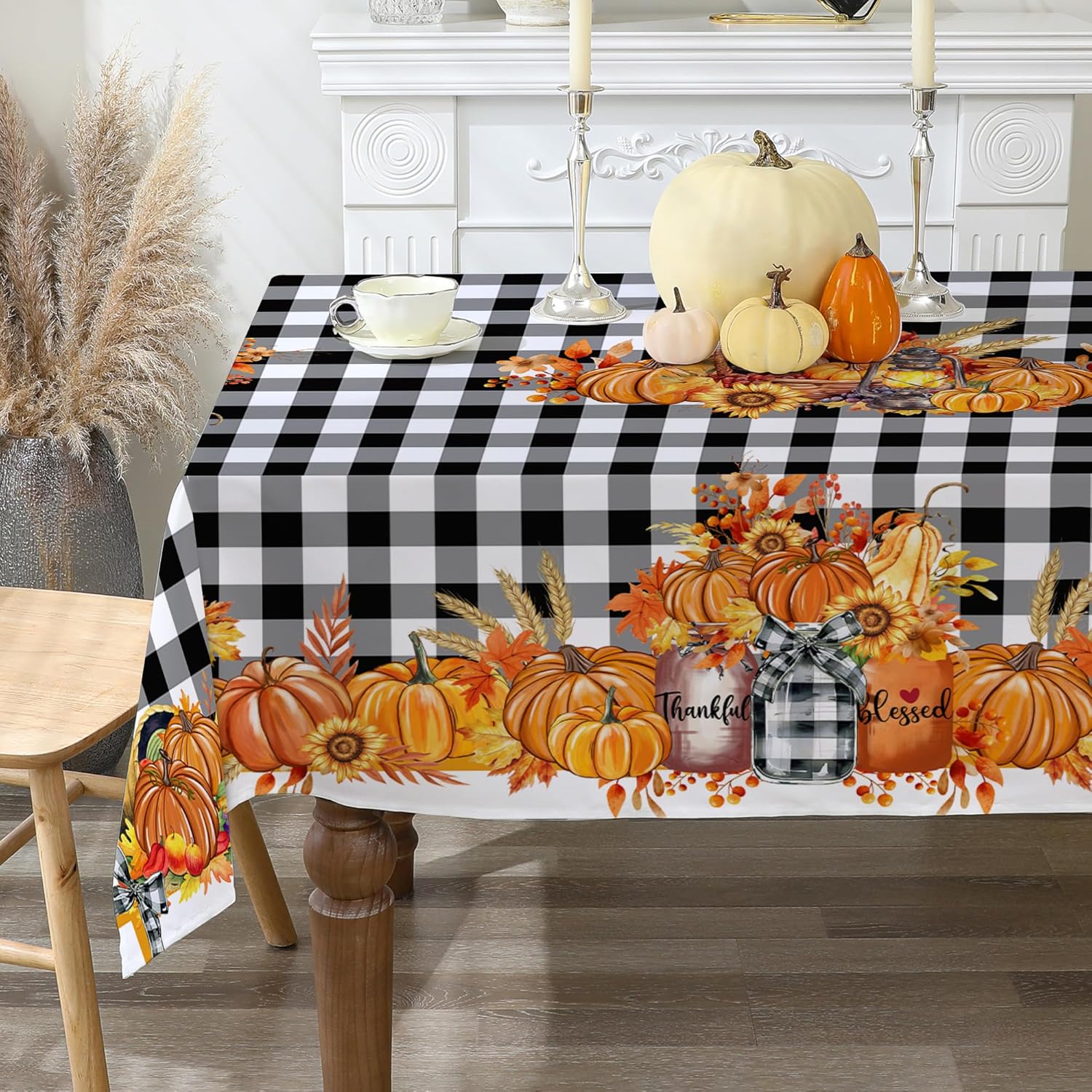 Amazon.com: cusugbaso Thanksgiving Tablecloth 60x84 Inch Rectangle ...