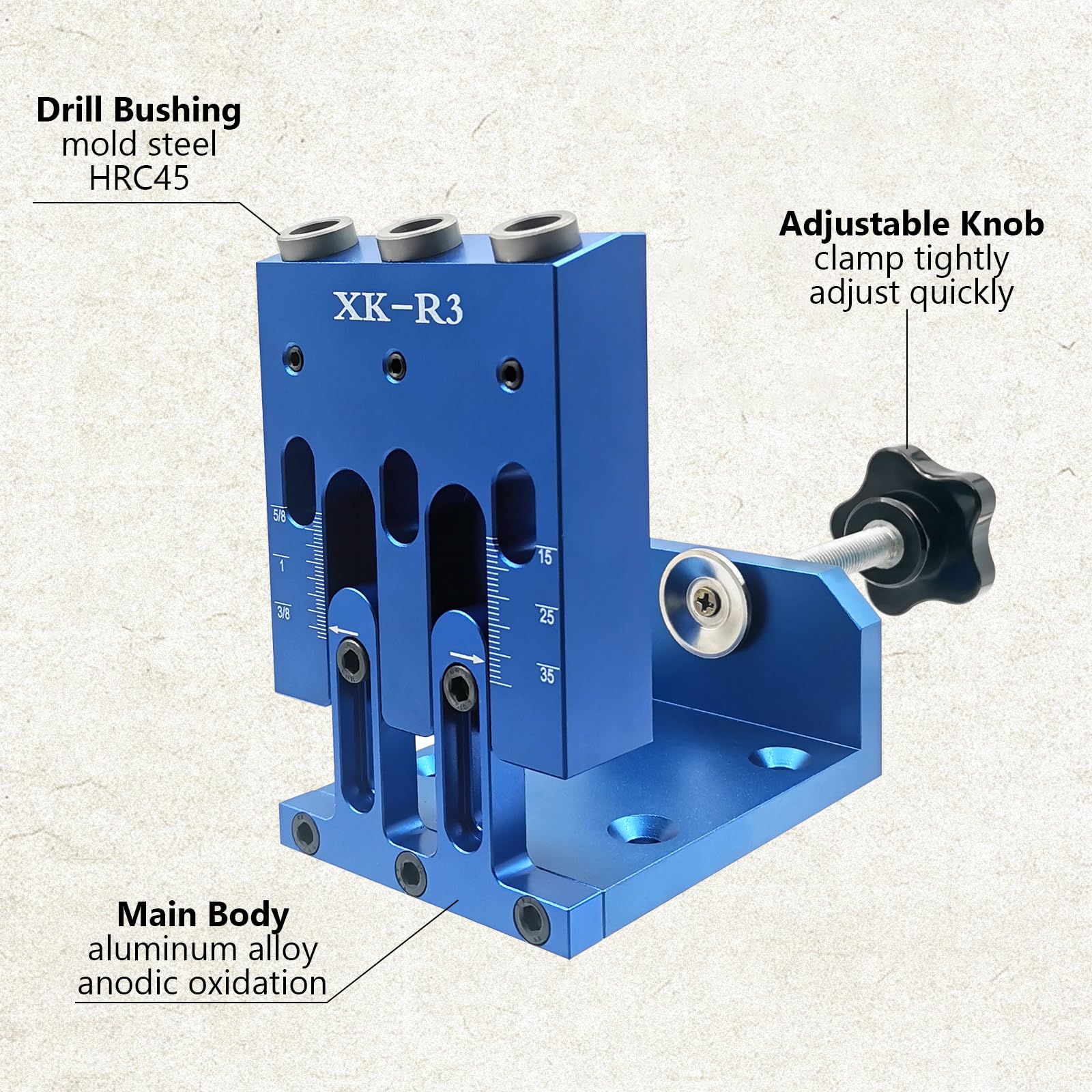 Snapklik.com : Pocket Hole Jig Kit Adjustable Jig