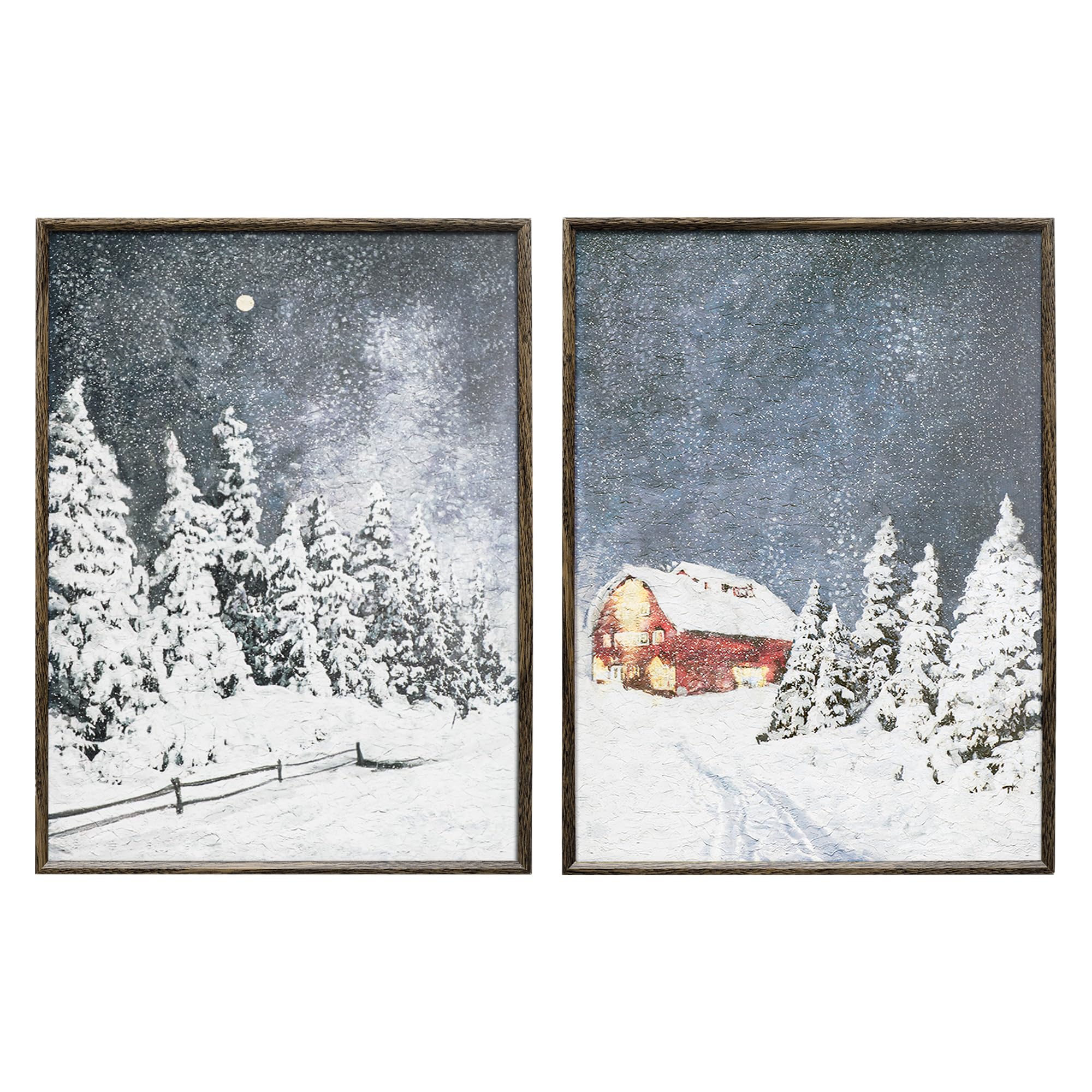 Amazon.com: ArtbyHannah 12x16 Inch Christmas Canvas Wall Art, 2 Pack ...