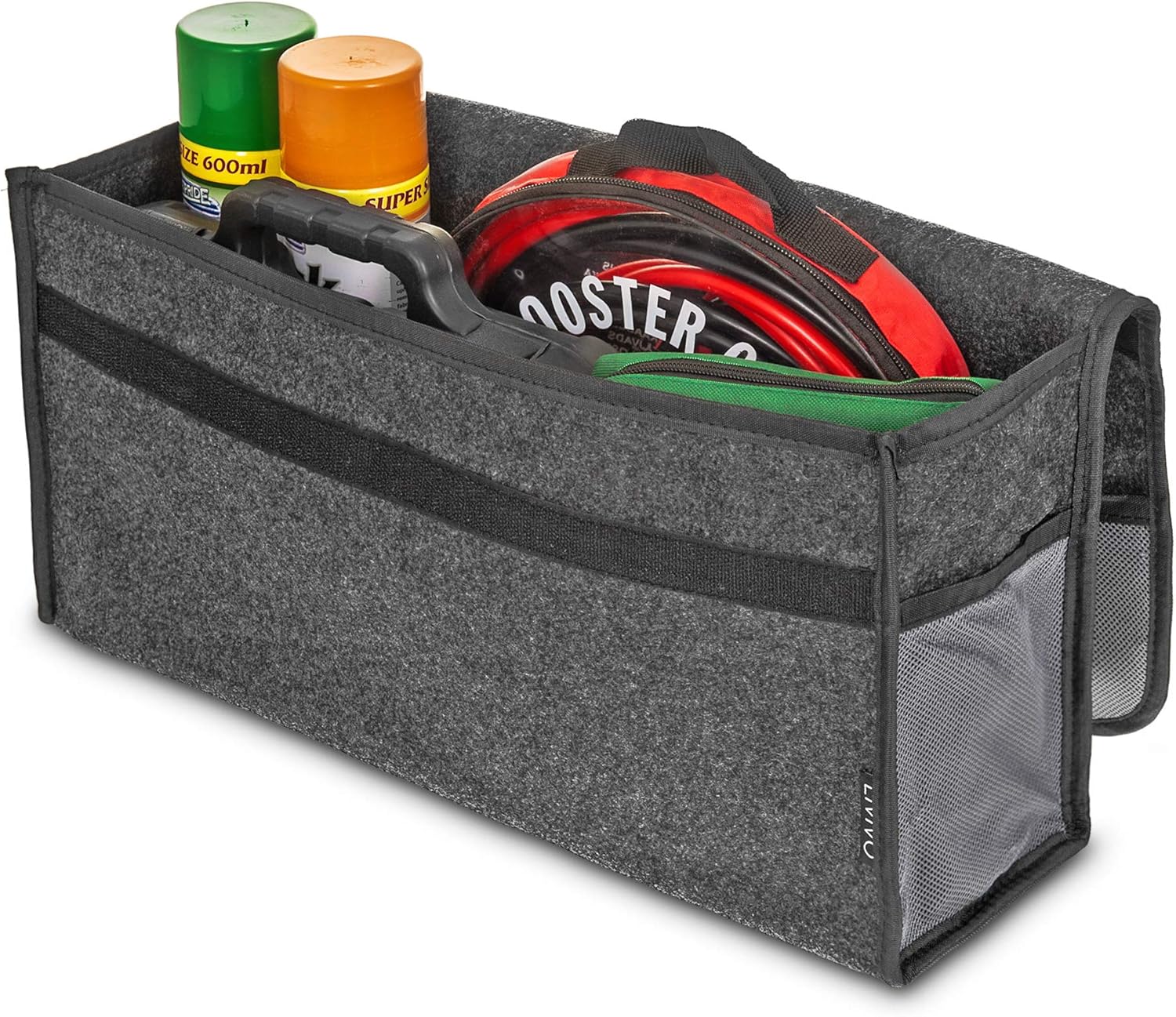 LIVIVO Car Boot Organiser Bag with Secure Fastening Flip Cover (Large ...