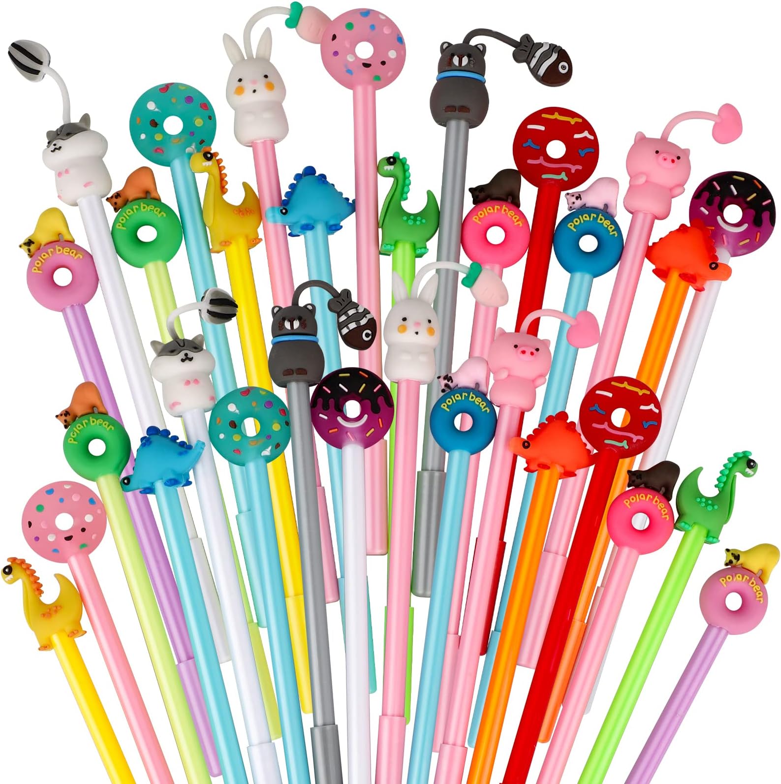YUE QIN 18 PCS Cute Cartoon Gel Pens for Kids Cartoon Animal Pens ...