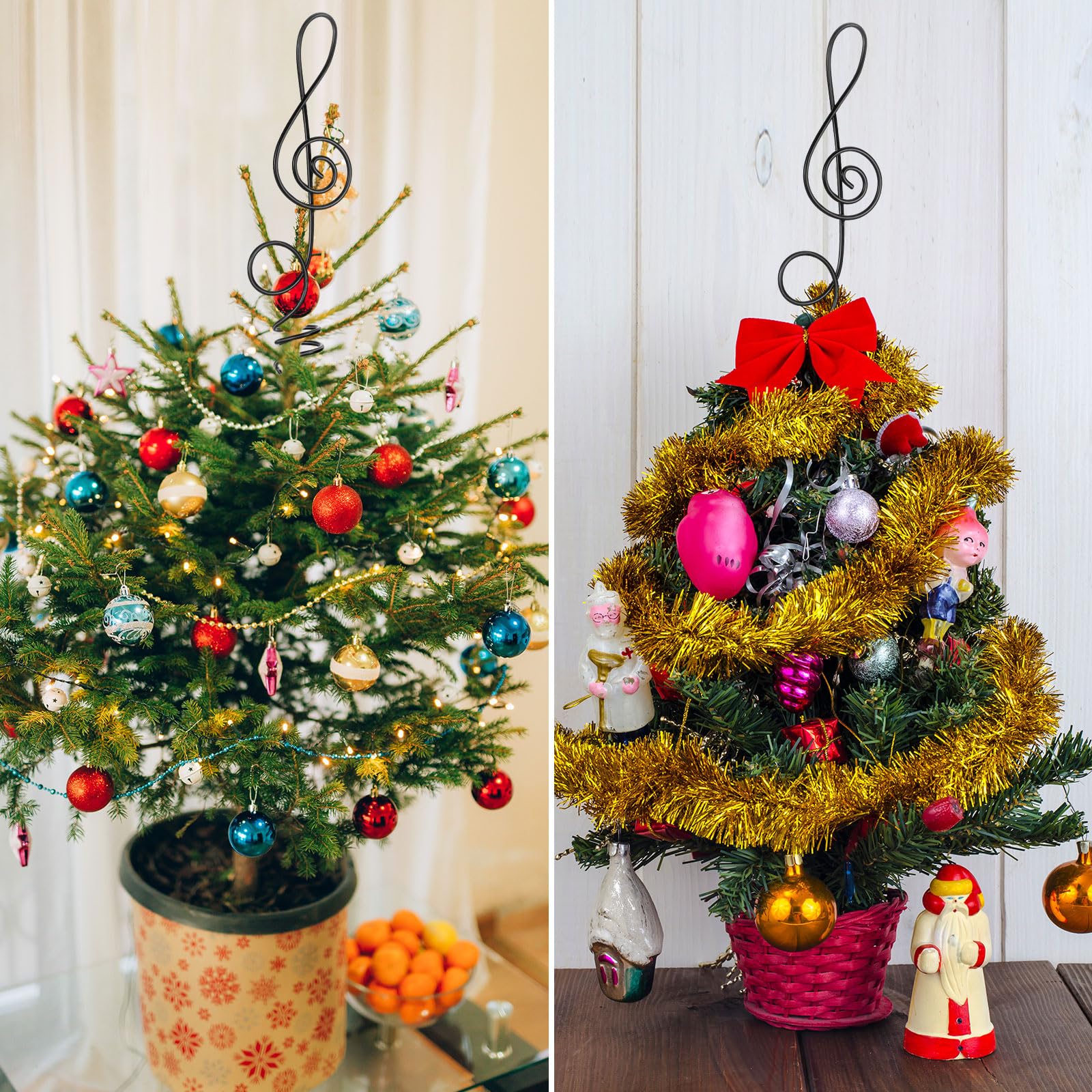 Snapklik.com : Small Christmas Tree Topper Mini Treble Clef Wire ...
