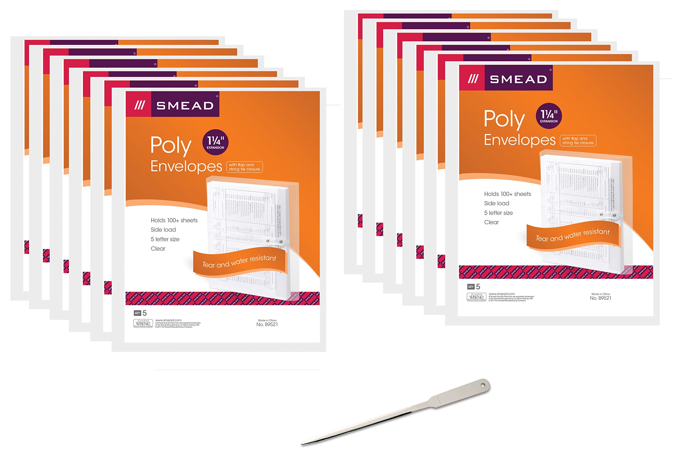 Buy Smead Poly Envelope, 1-1/4" Expansion, String-Tie Closure, Side ...