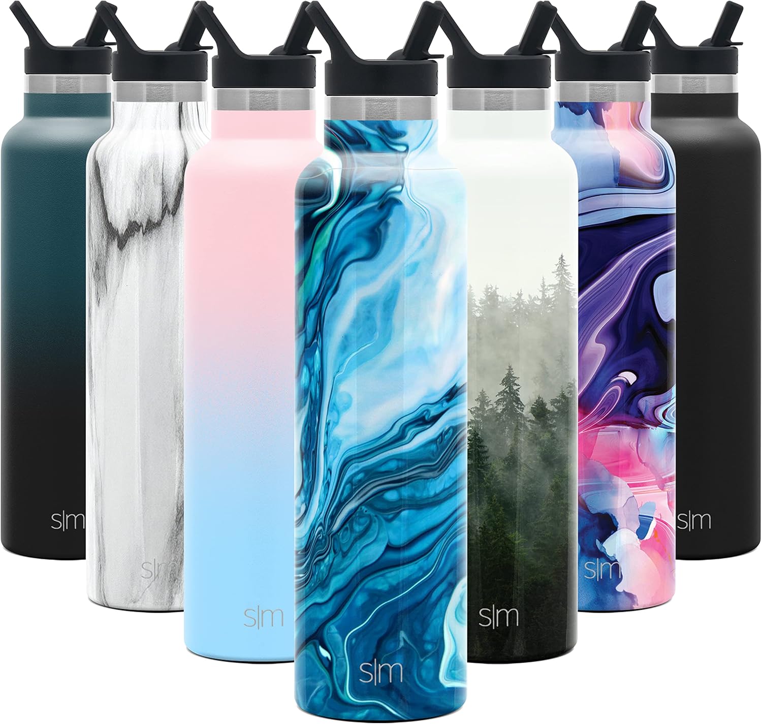 Amazon.com: Simple Modern Water Bottle with Narrow Mouth Straw Lid ...