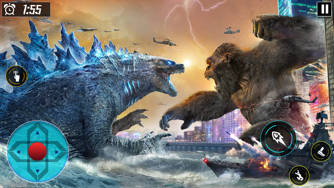 Big Monster Kaiju vs Godzilla War Kong City Destruction Simulator Games ...