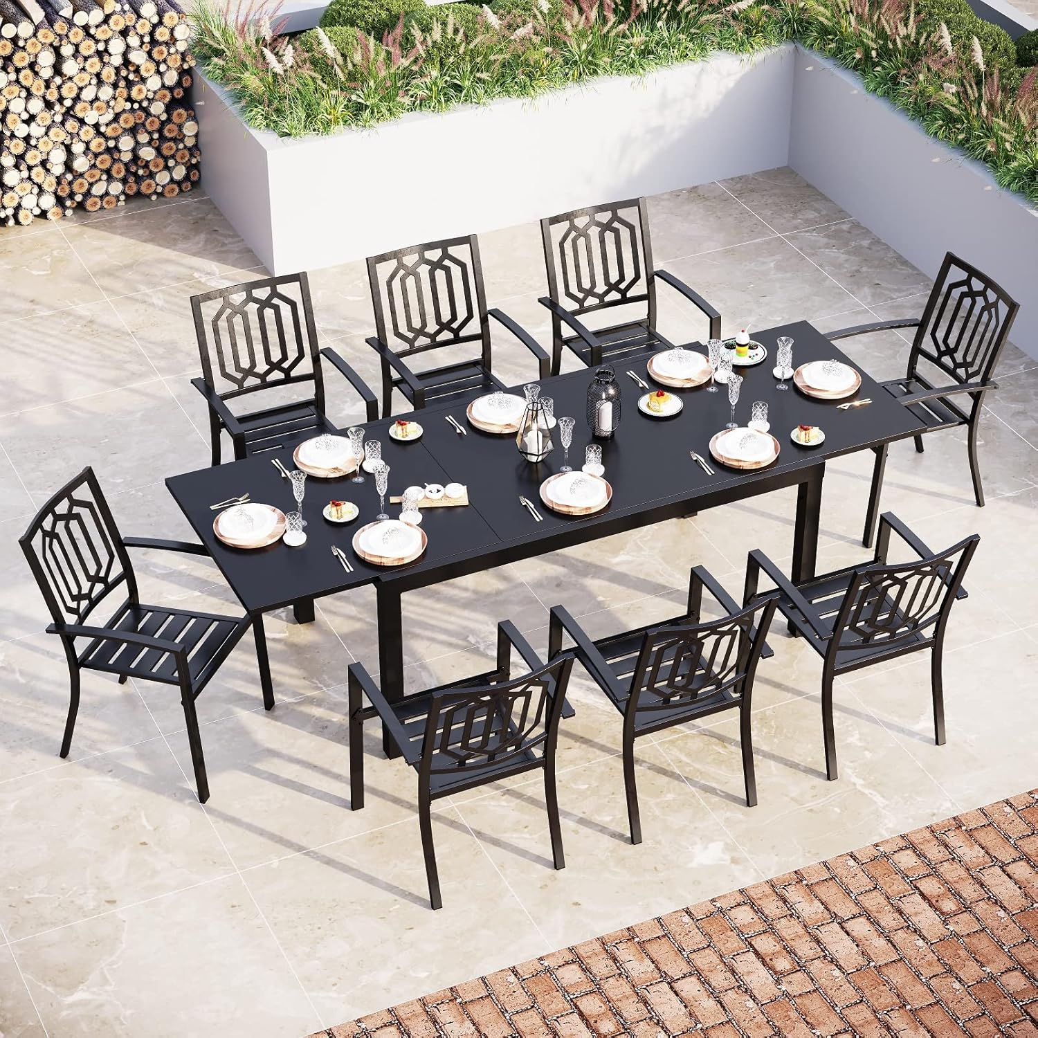 Amazon.com: Sophia & William Patio Table and Chairs Set, Outdoor Dining ...