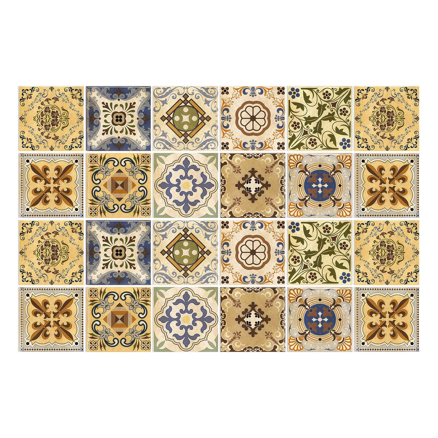 Amazon.com: ViibXfans 24Pcs 6x6 Inch Self-Adhesive Tile Decals ...