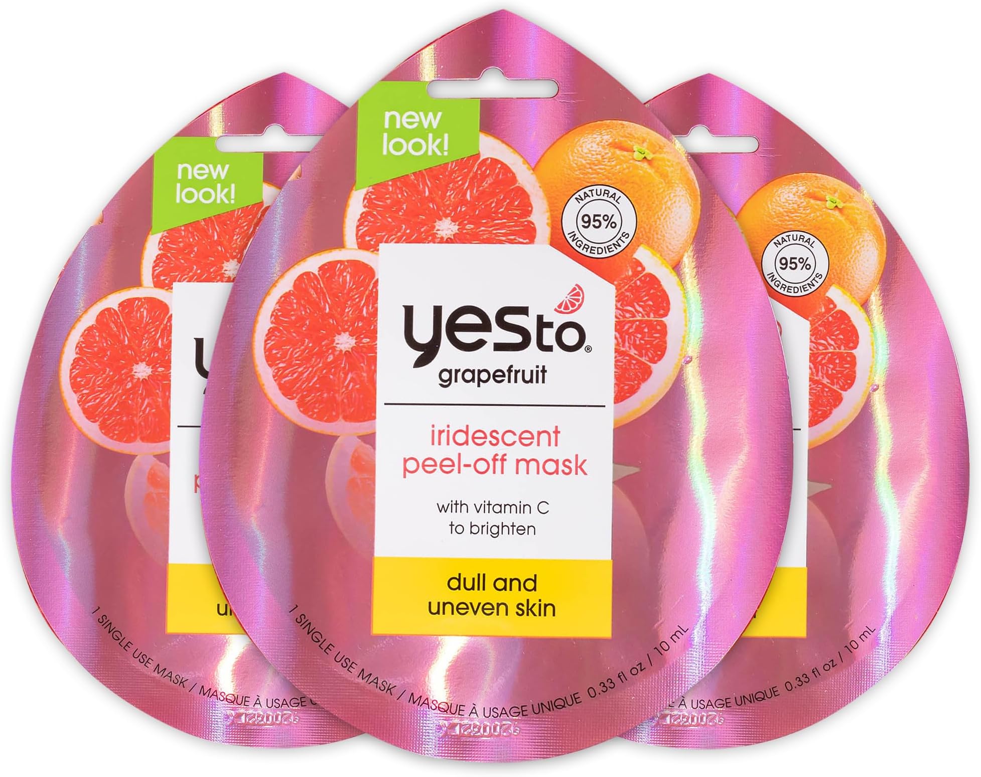 Amazon.com : Yes To Grapefruit Iridescent Peel Off Mask with Vitamin C ...