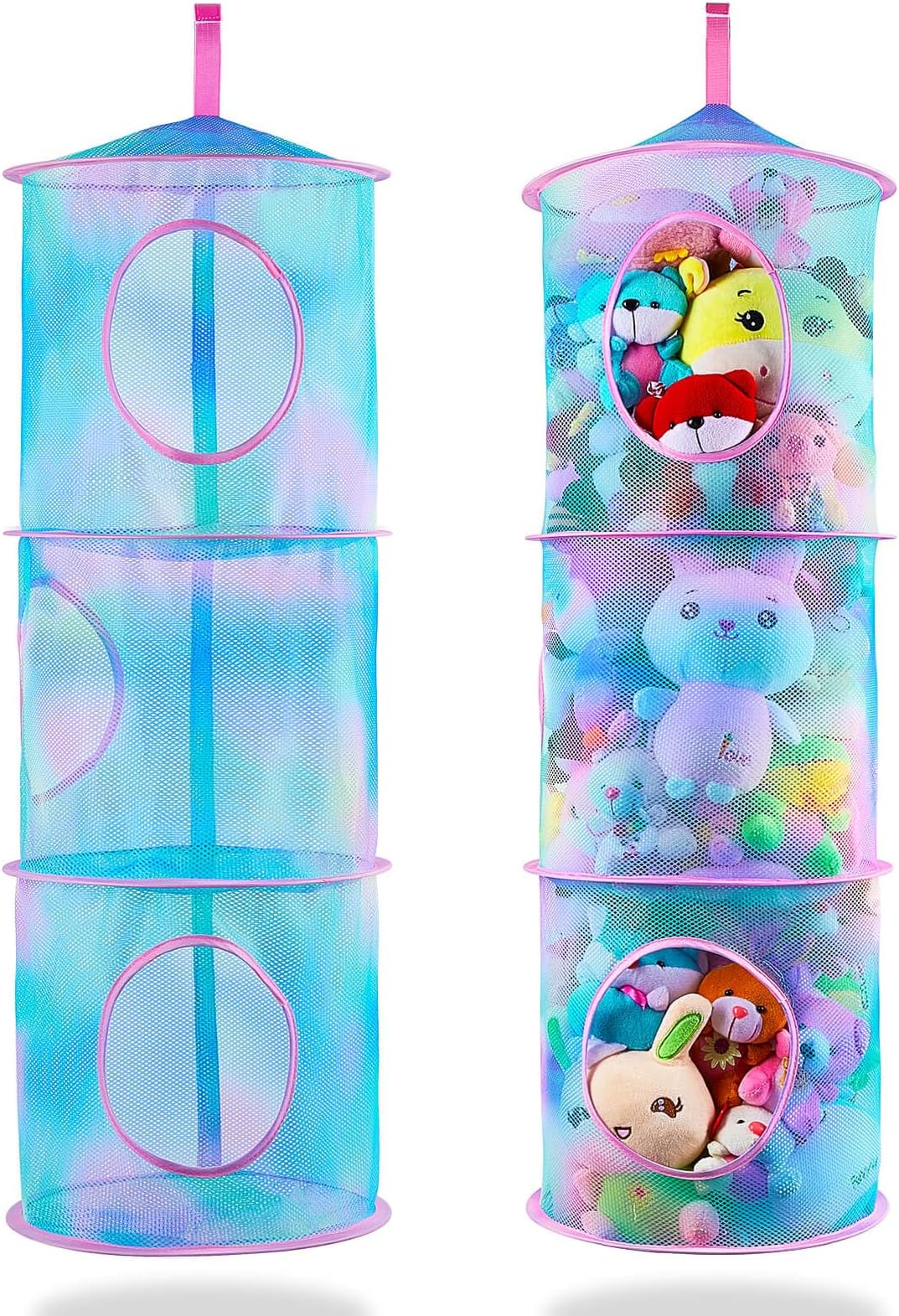 Amazon.com: YINBINK Stuffed Animal Storage Wood Plush Toys Holder - 2 ...