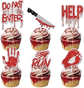 Amazon.com: Halloween Dessert Cupcake Topper Pick for handprint ...