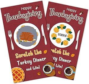 Amazon.com : HEYINSHEN Thanksgiving Scratch off Cards for Adults Kids ...