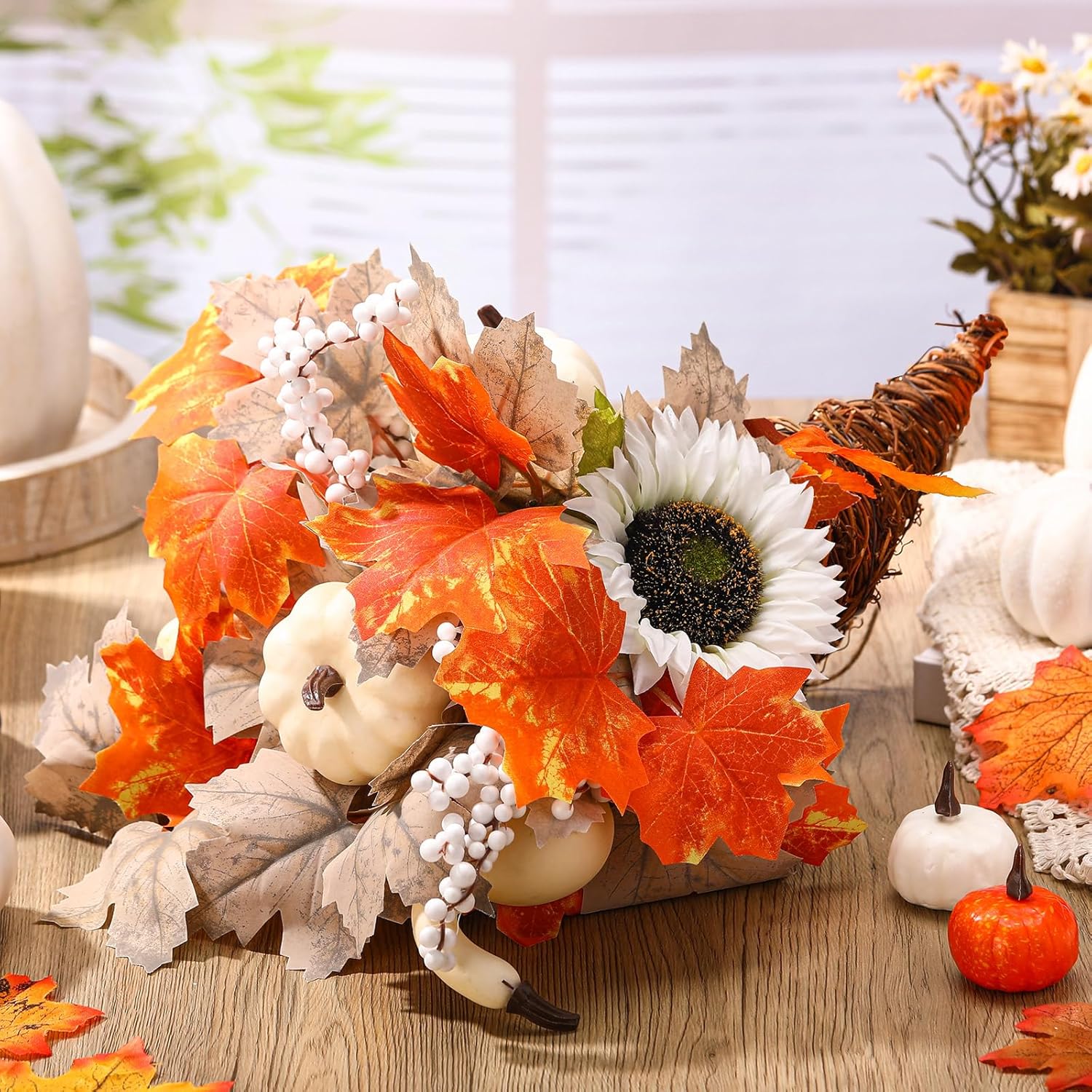 Amazon.com: Knitgrip Thanksgiving Table Cornucopia Centerpiece Fall ...