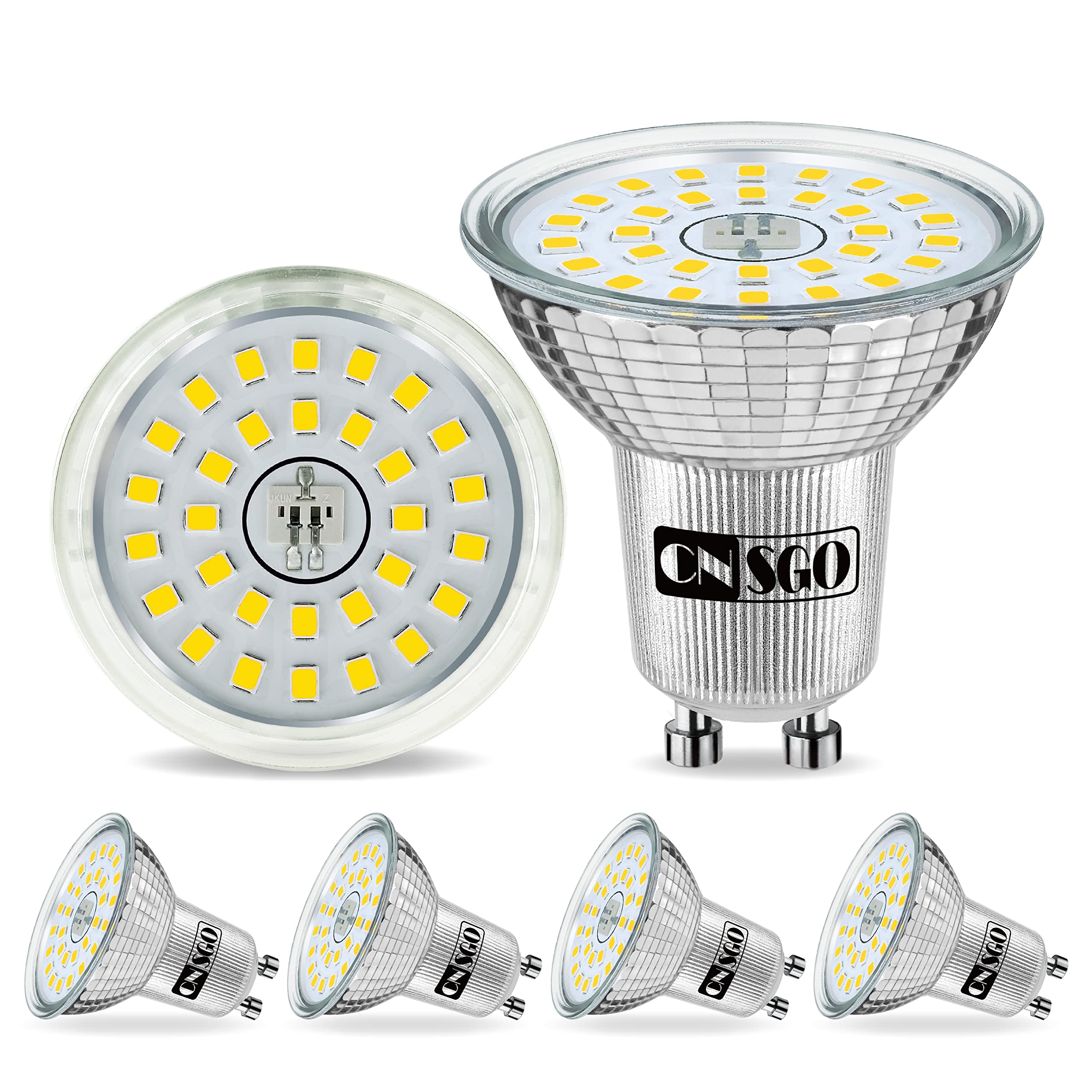 CNSGO GU10 LED Daylight White 7W 5000K Stepless or 3-Step Dimmable 2-in ...