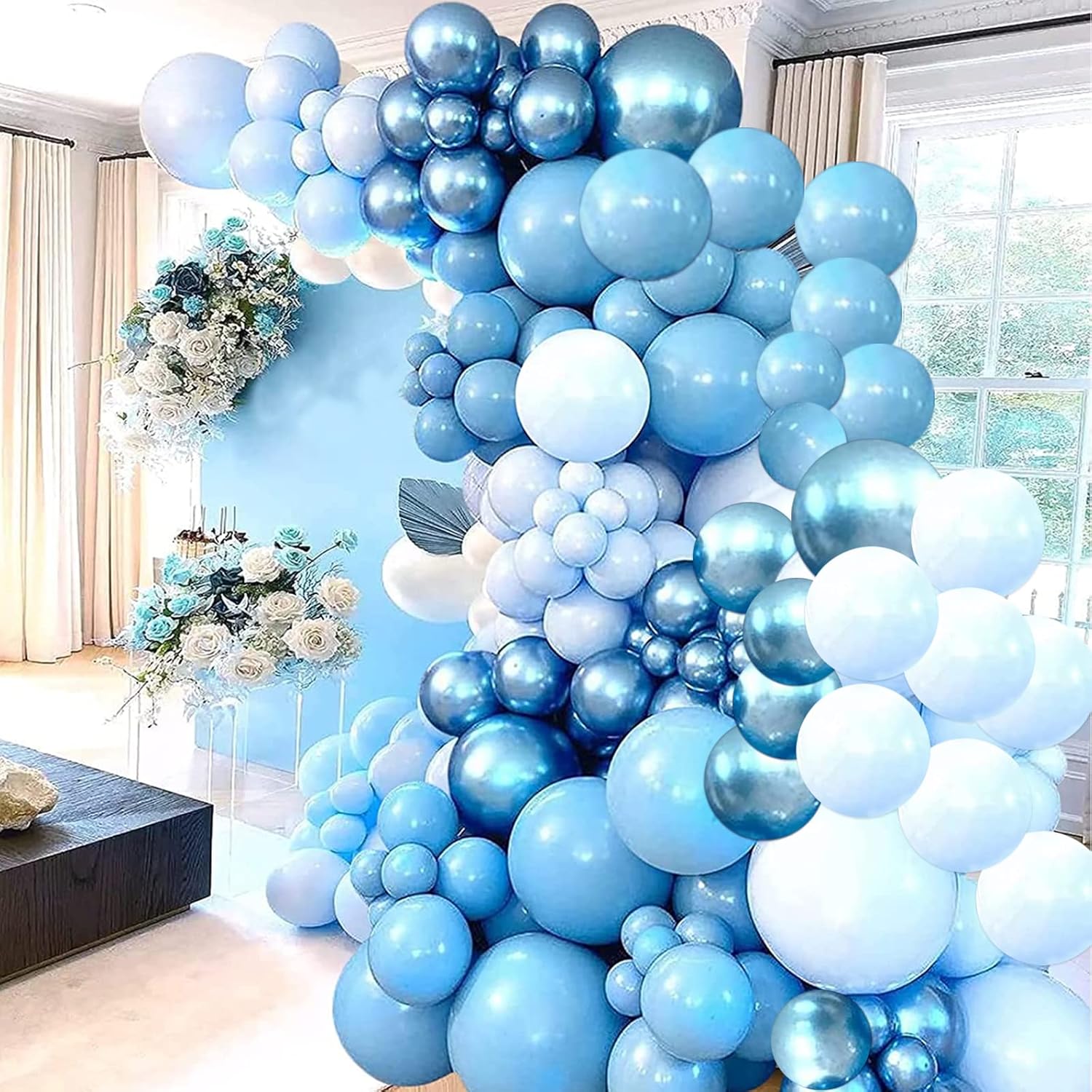 Amazon.com: 136 Pcs Blue Balloon Arch Kit, Blue Balloon Garland Kit ...