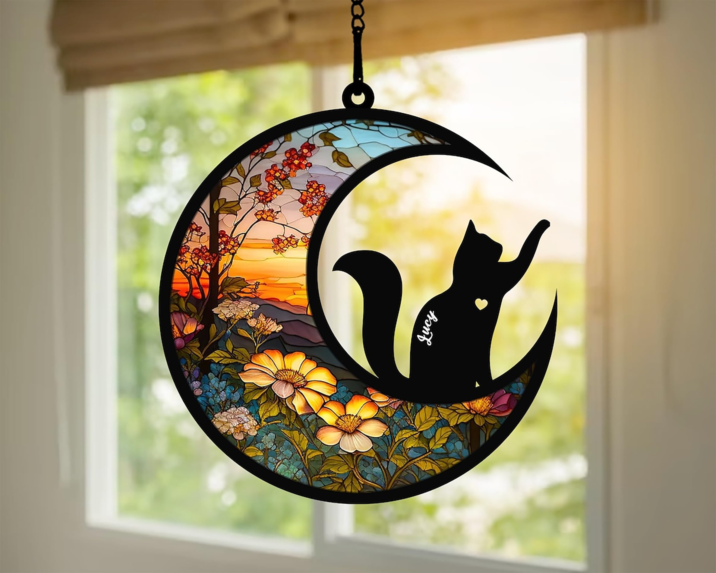 Amazon.com: Cat Memorial Suncatcher, Personalized with Name Date Cat ...