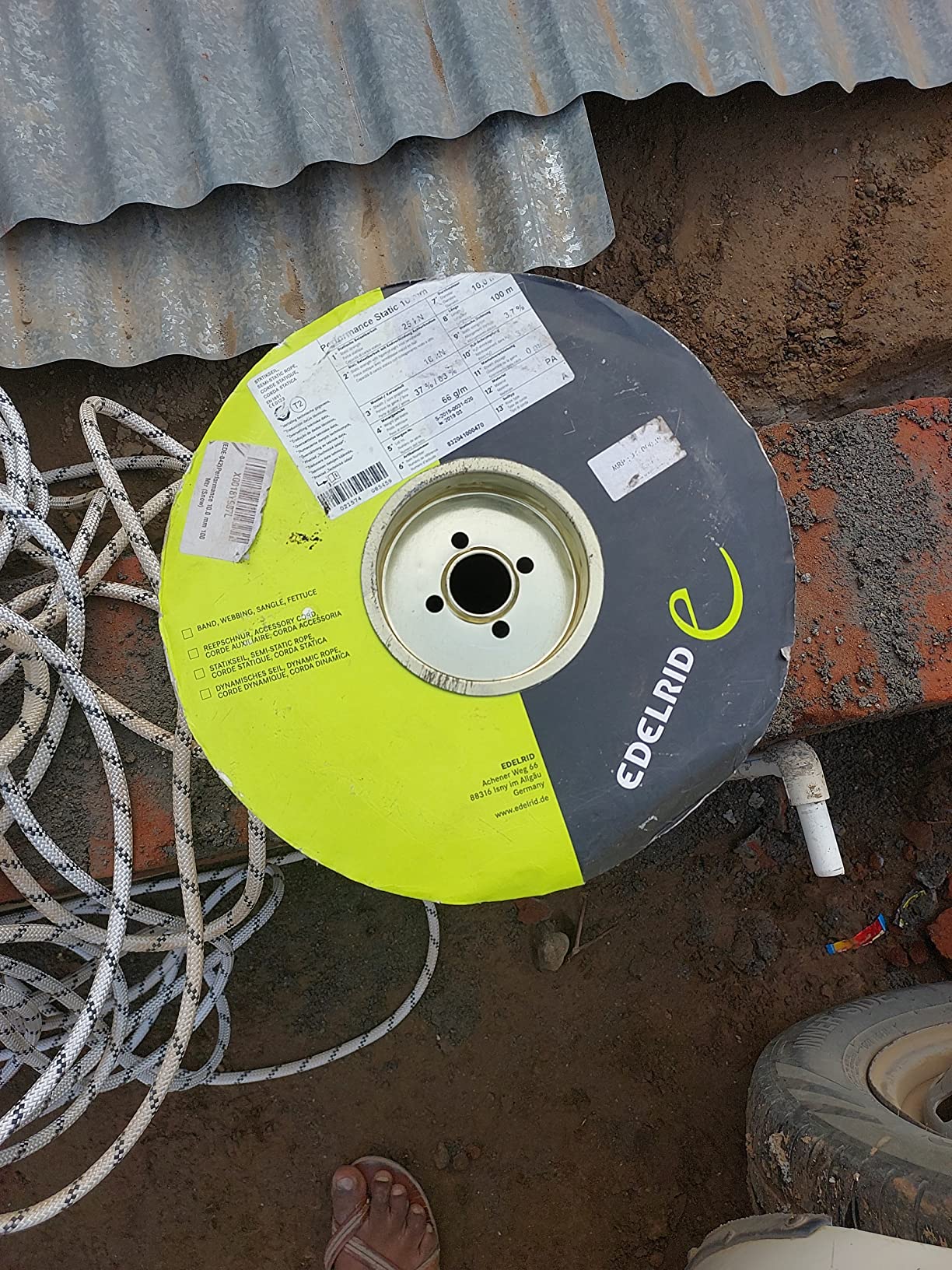 Edelrid Performance Static 10mm Climbing Rope - 100m - Snow - EN 1891 ...