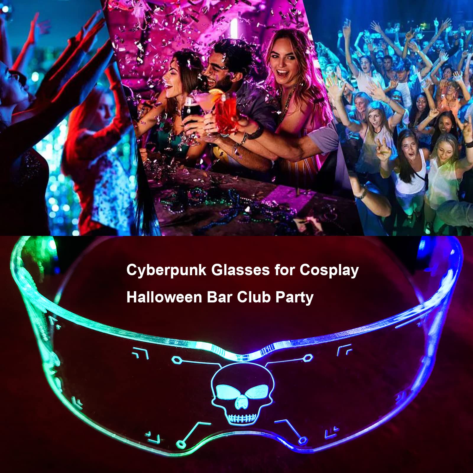 Snapklik.com : Fency LED Up Glasses Flashing/Fixed Light Colors, USB ...