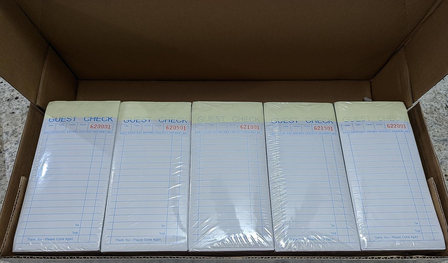 Amazon.com: Guest Check Receipt Books 2-Part 50 set per book-50 Books ...