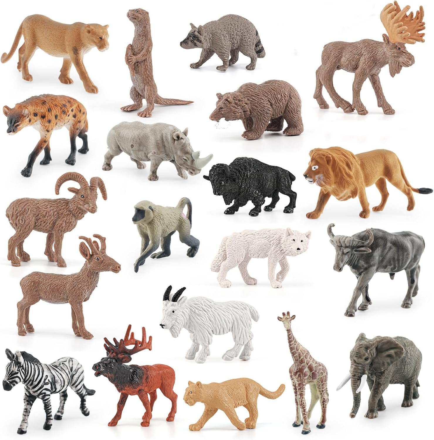 Amazon.com: BRETOYIN 21PCS Mini Wild Animals Figurines Toys Set Savanna ...