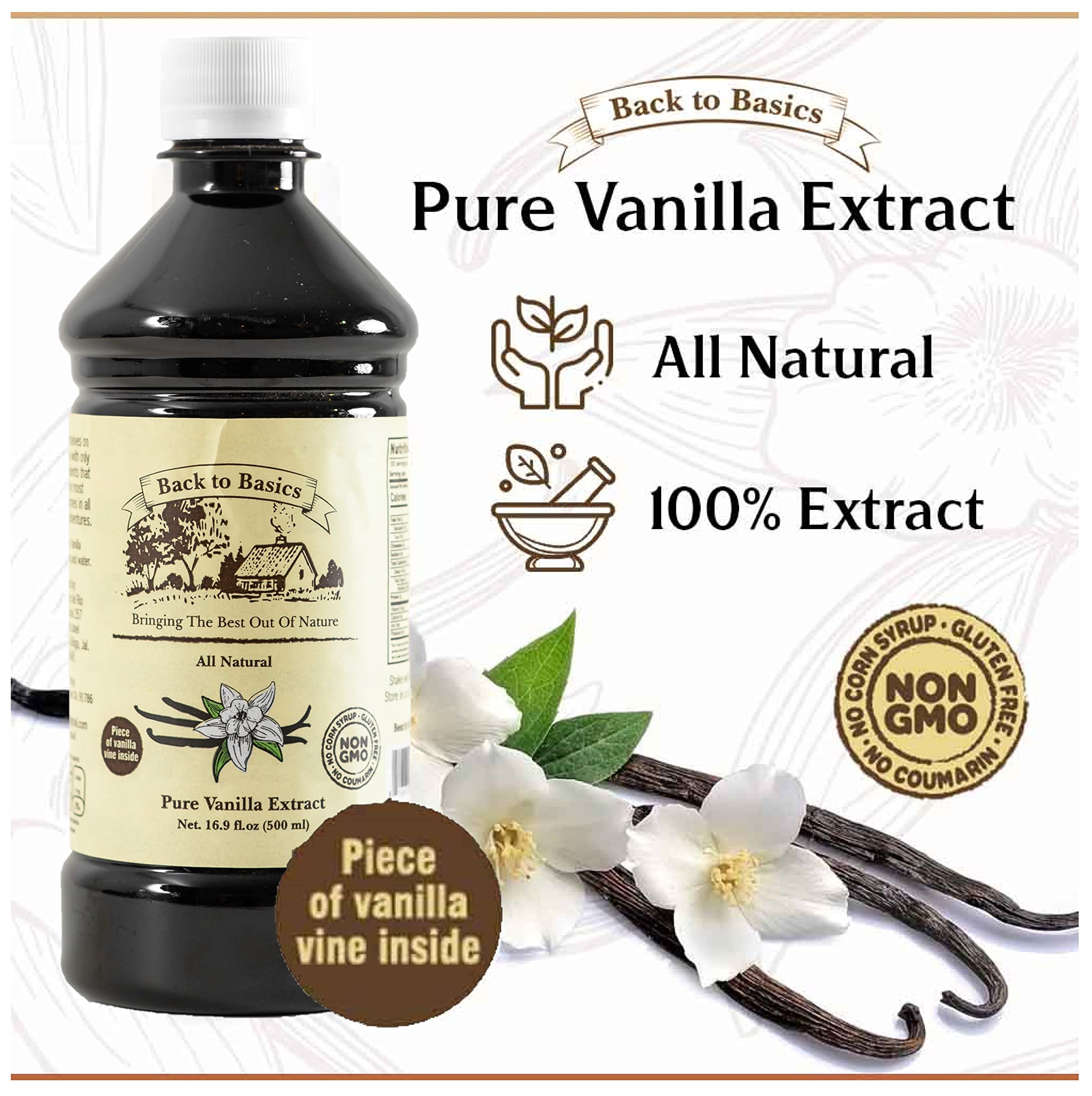Snapklik.com : Back To Basics All Natural - Pure Vanilla Extract 16 Oz ...