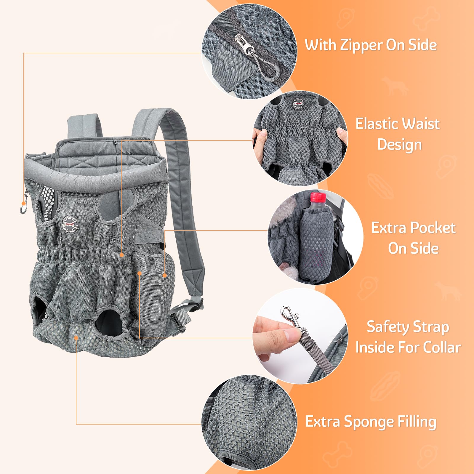 Snapklik.com : Dog Carrier Backpack, Pet Front Carrier Backpack Legs ...