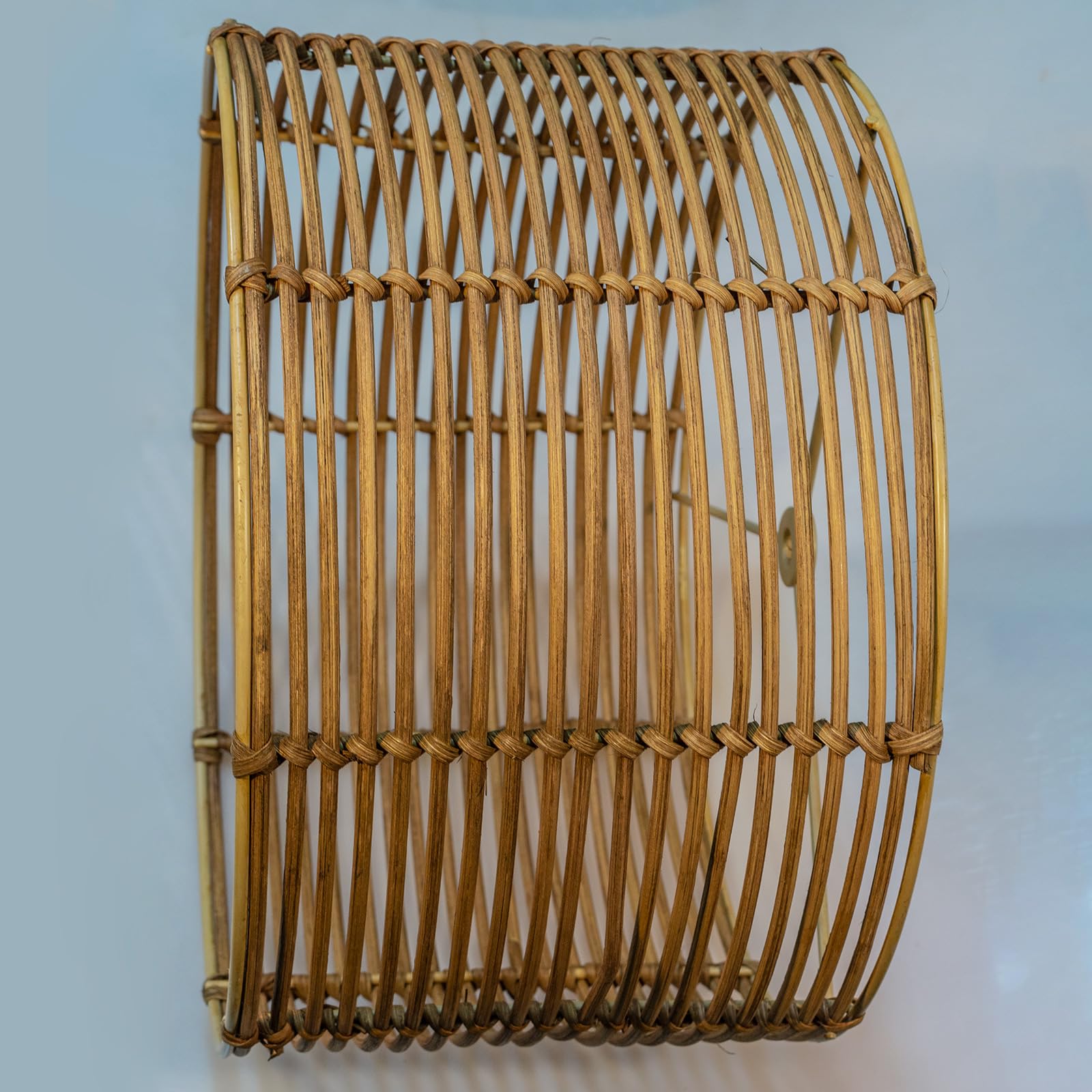 Lampshade Lamp shades-Natural Rattan Drum lampshades with woven wicker ...