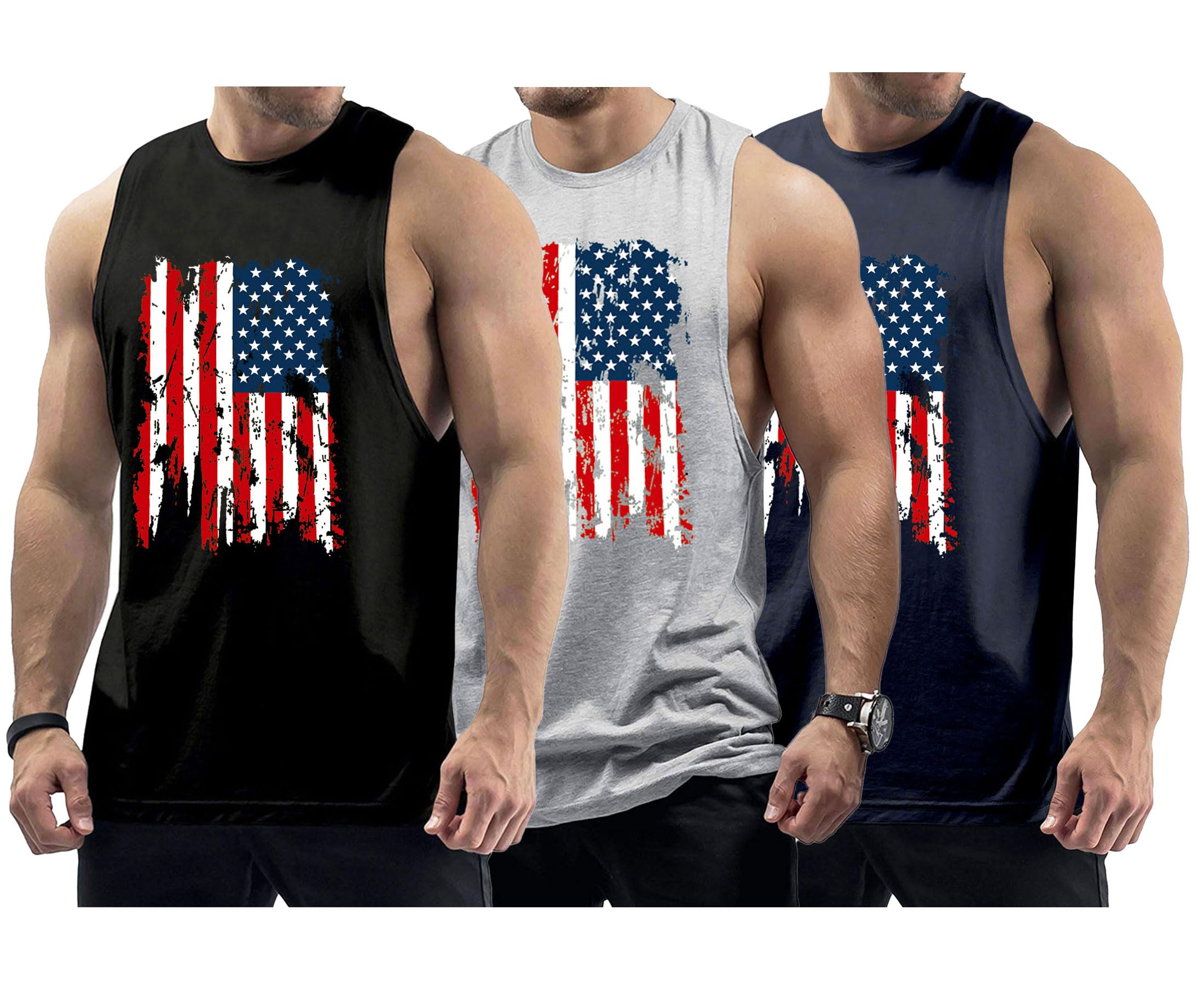 Amazon.com: Men's Workout Tank Tops Sleeveless Gym Cut Off Tee ...