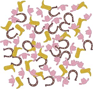 Amazon.com: INNORU Western Cowgirl Confetti, 120pcs Pink Cardboard ...