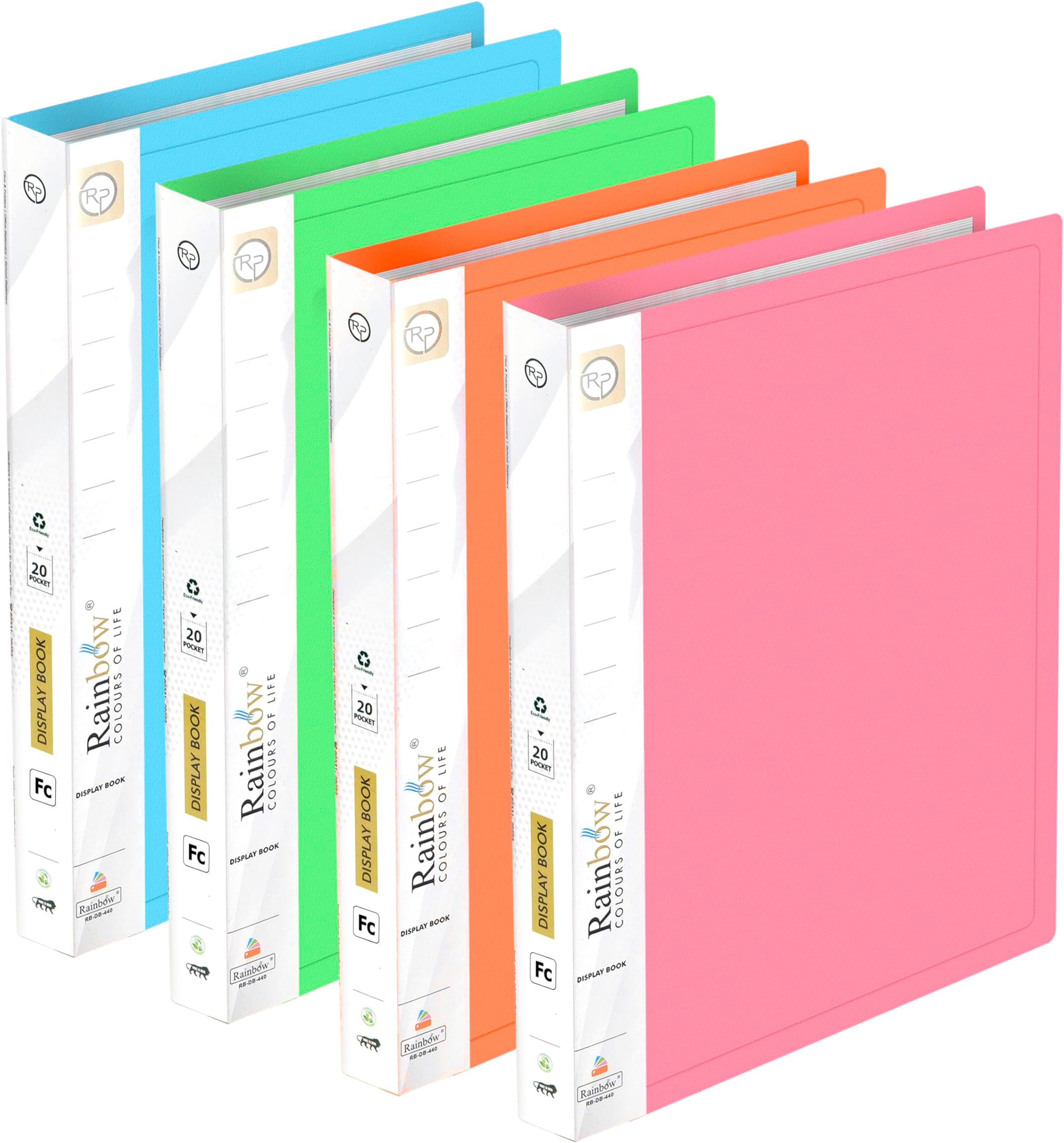 Shuban 20 Pocket Set of 4 FS Size Presentation Display Book Folder File ...