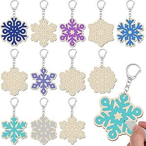 Amazon.com: Tondiamo 36 Pcs Winter Snowflake Keychain Craft for Kids ...