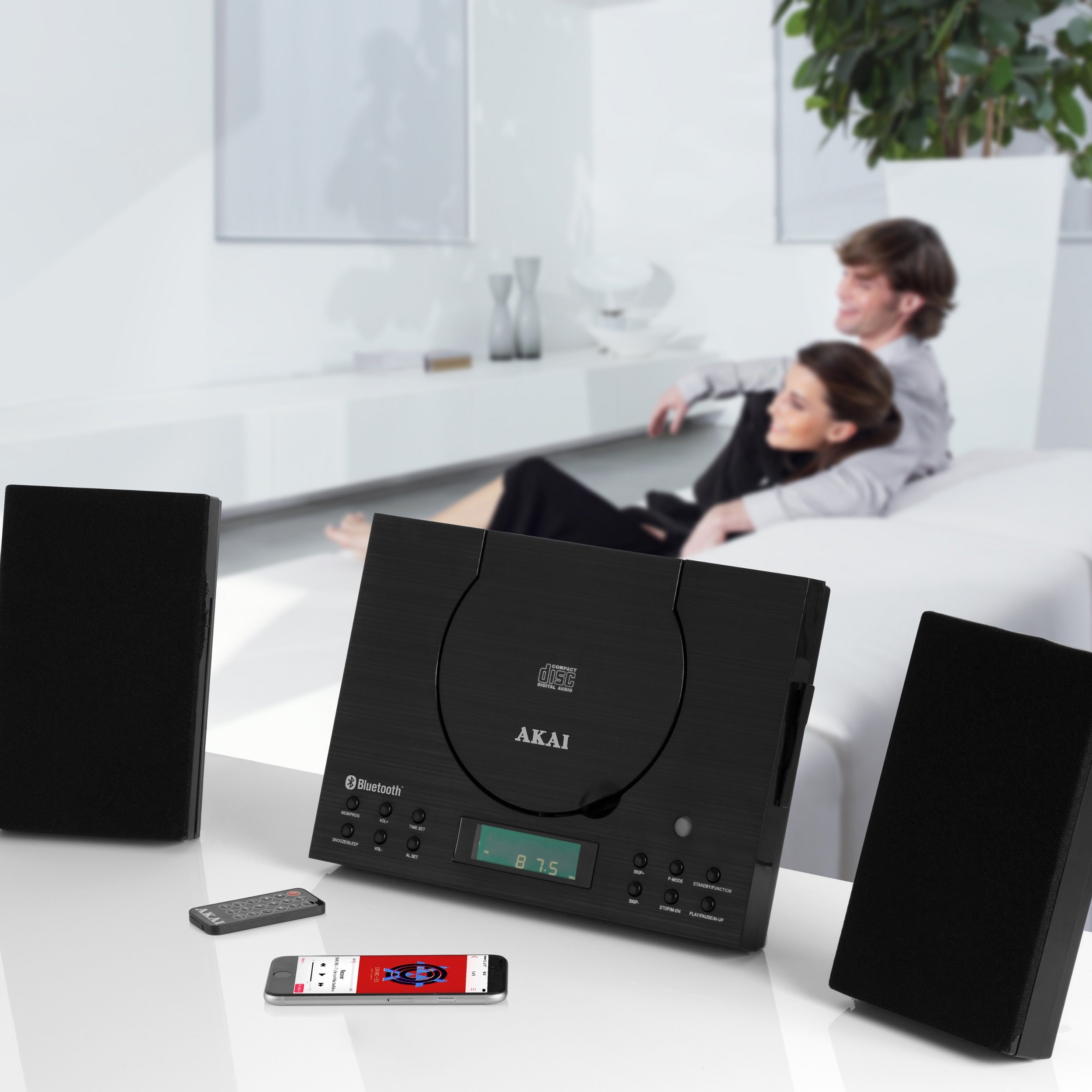 Akai Compact Hifi System Wall Mountable With Bluetooth Cd Fm ...
