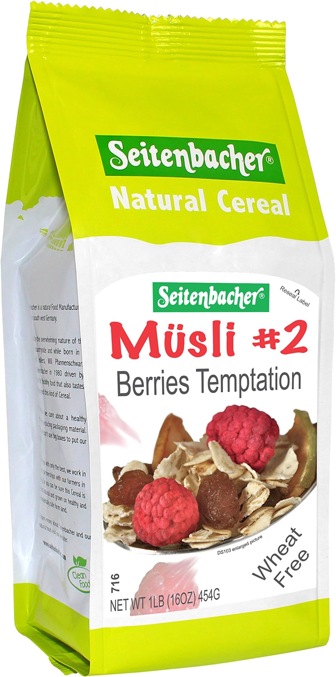 Amazon.com: Seitenbacher Organic Muesli Natural Cereal, Raspberries and ...