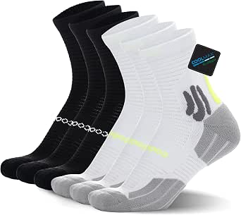 Amazon.com: BRISIRA Coolmax Bamboo Viscose Compression Running Socks ...