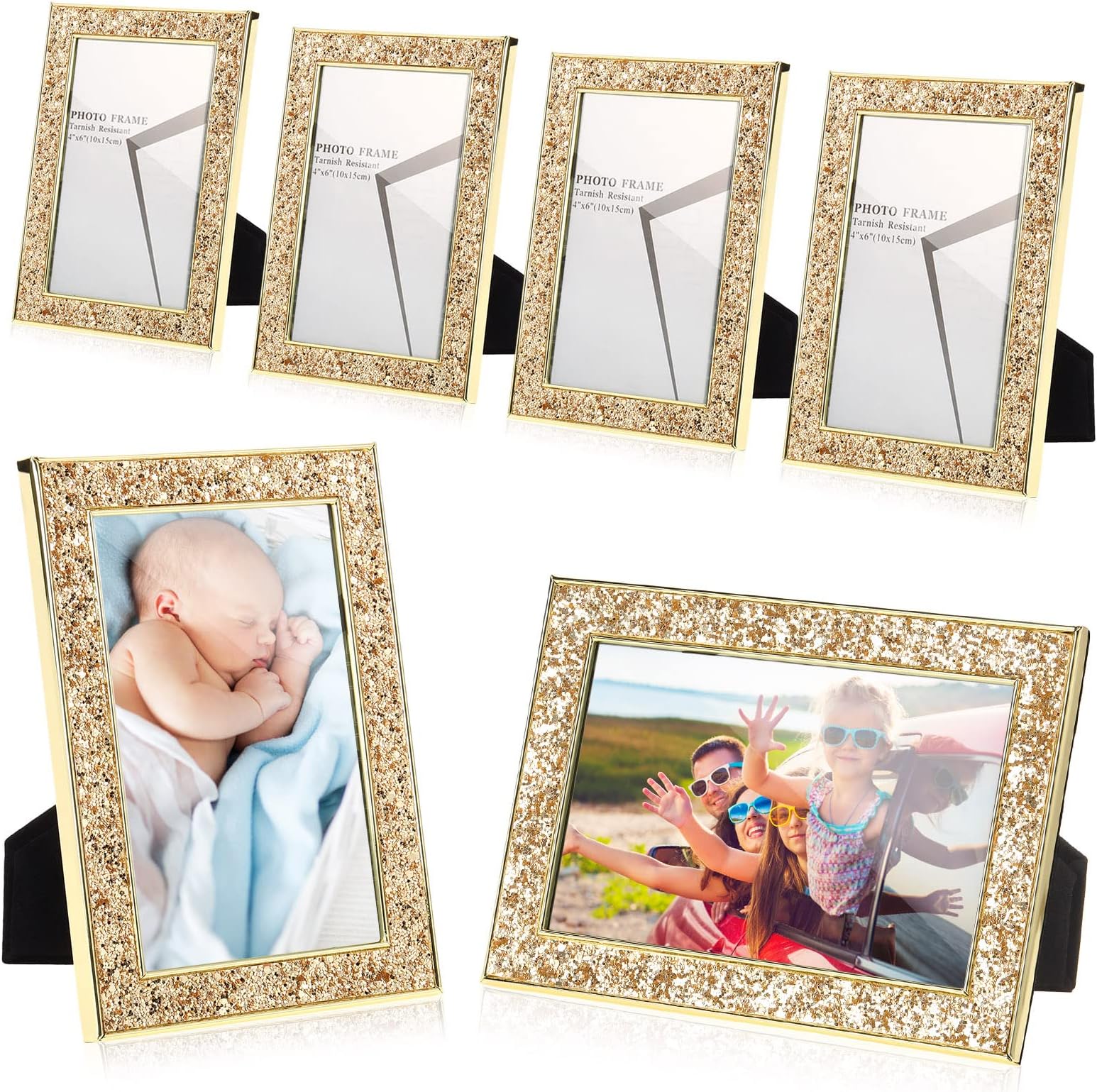 Amazon.com - Kathfly 6 Pieces Picture Frames 4 x 6 Inch Glass Photo ...