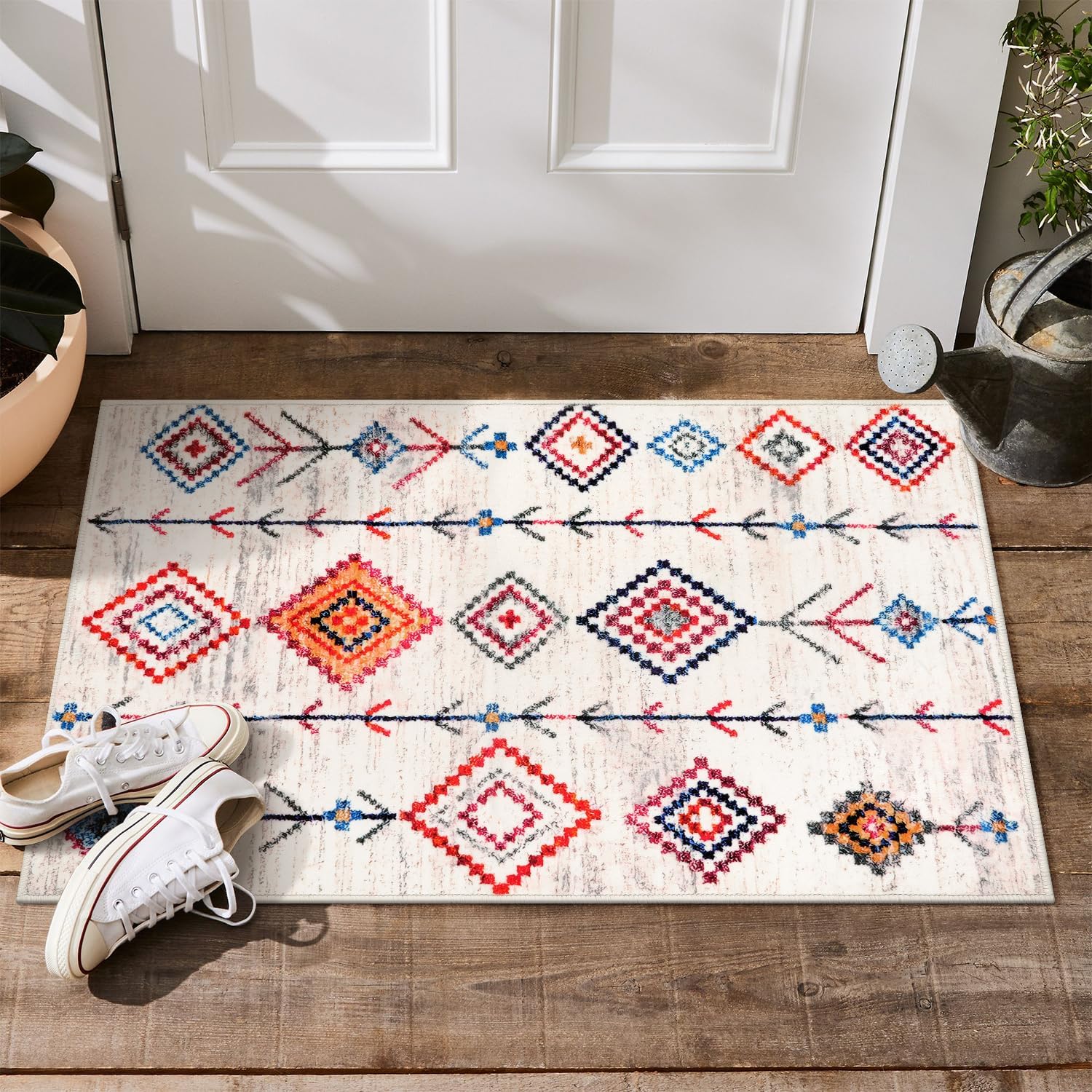 Amazon.com: Seavish Small Moroccan Rugs for Entryway 2x3 White Washable ...