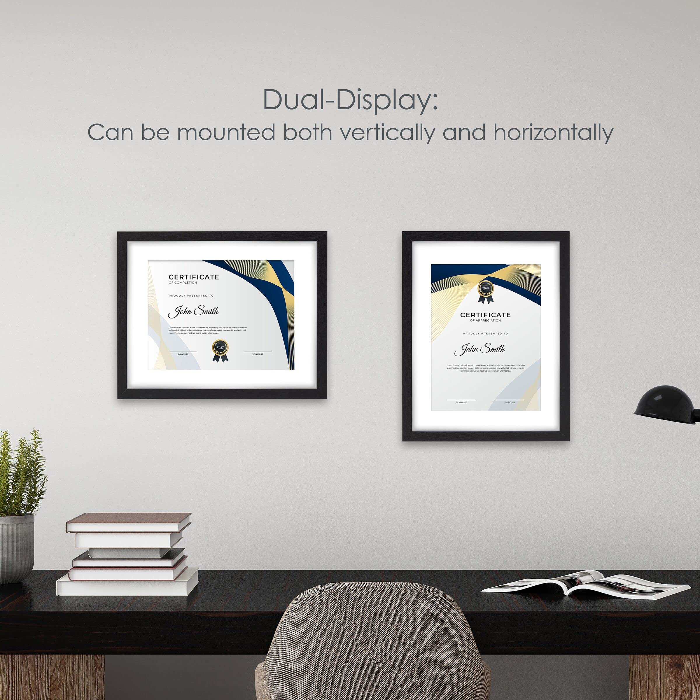 Snapklik.com : 15x12 Inch Black Matted Wood Certificate Frame- Displays ...