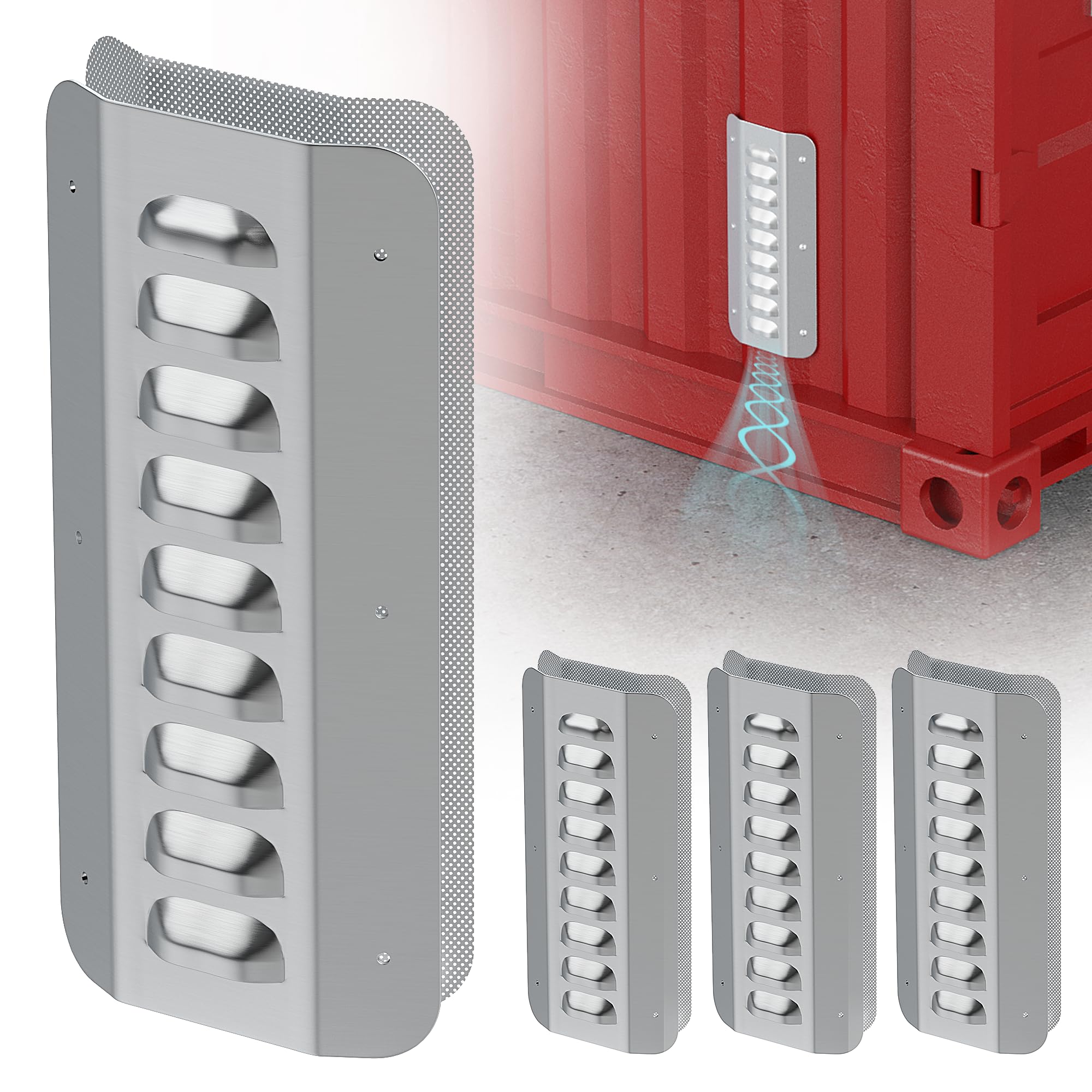 4 Pack Shipping Container Air Vent Kit Galvanized Steel Transportation ...