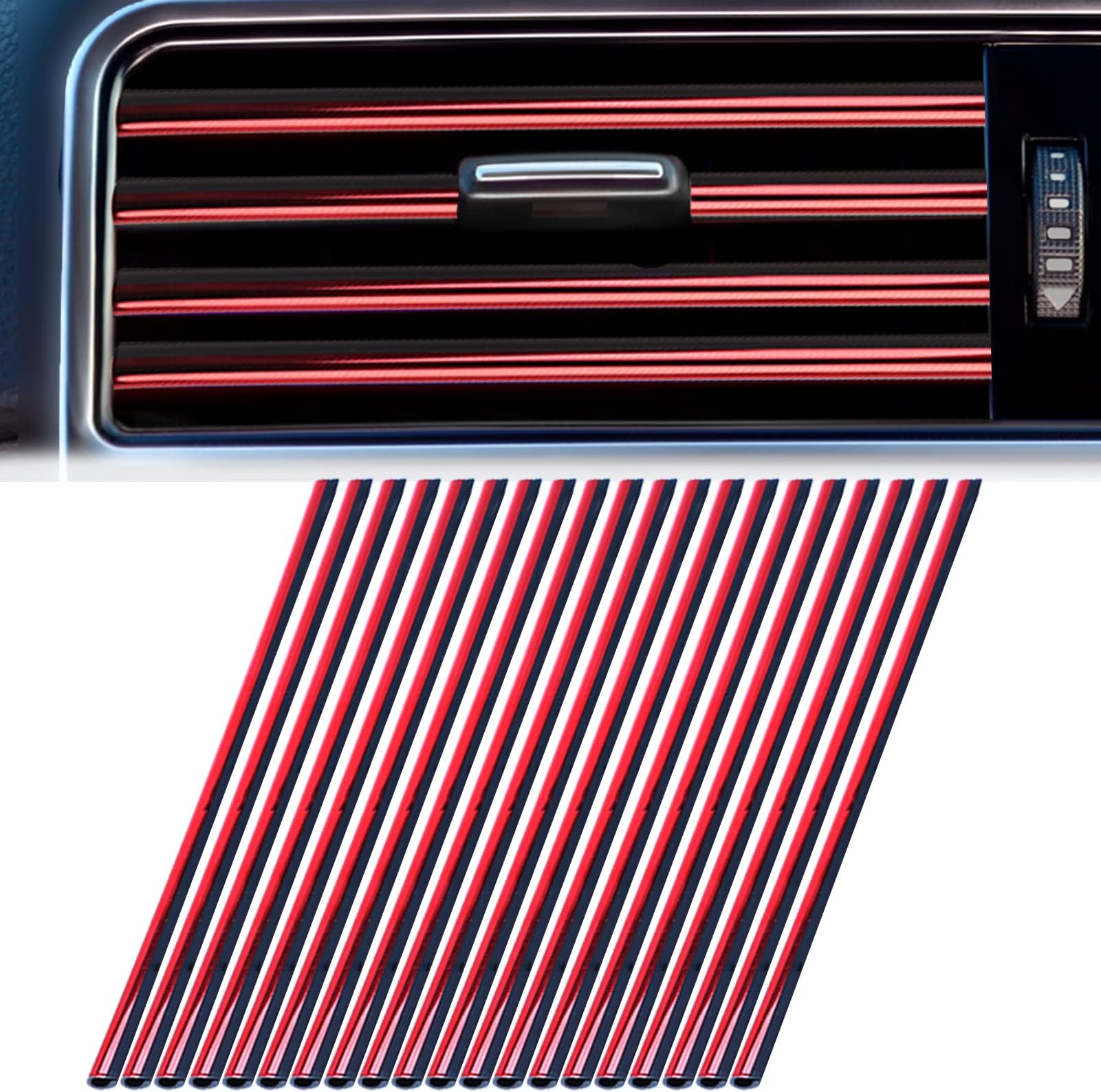 20pcs Car Vent Outlet Trim,Decoration Strips Interior Moulding ...