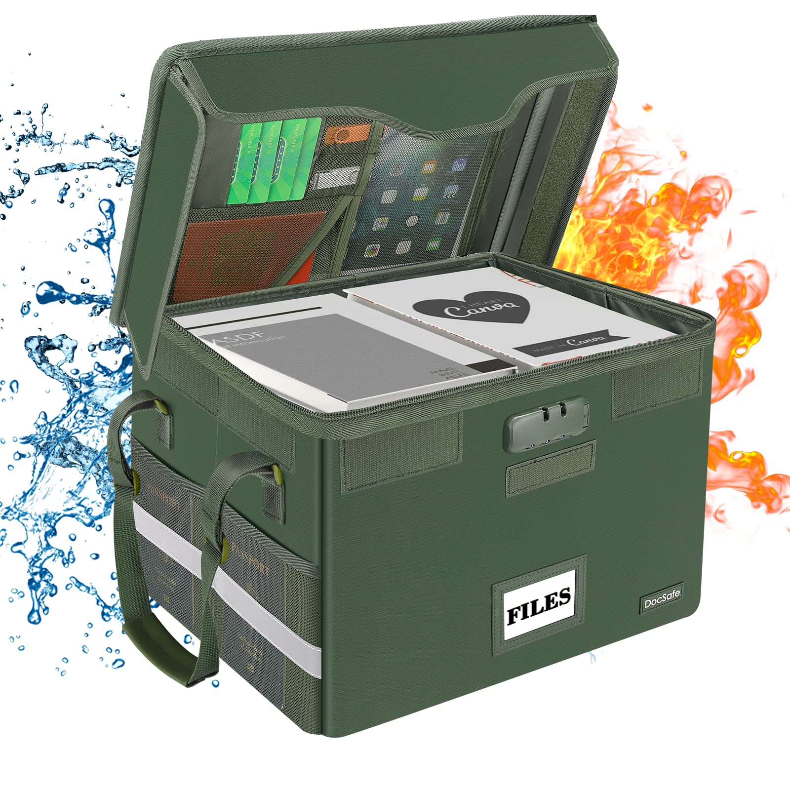 Buy Fireproof Document Box File Organiser Storage Box with Lid ...