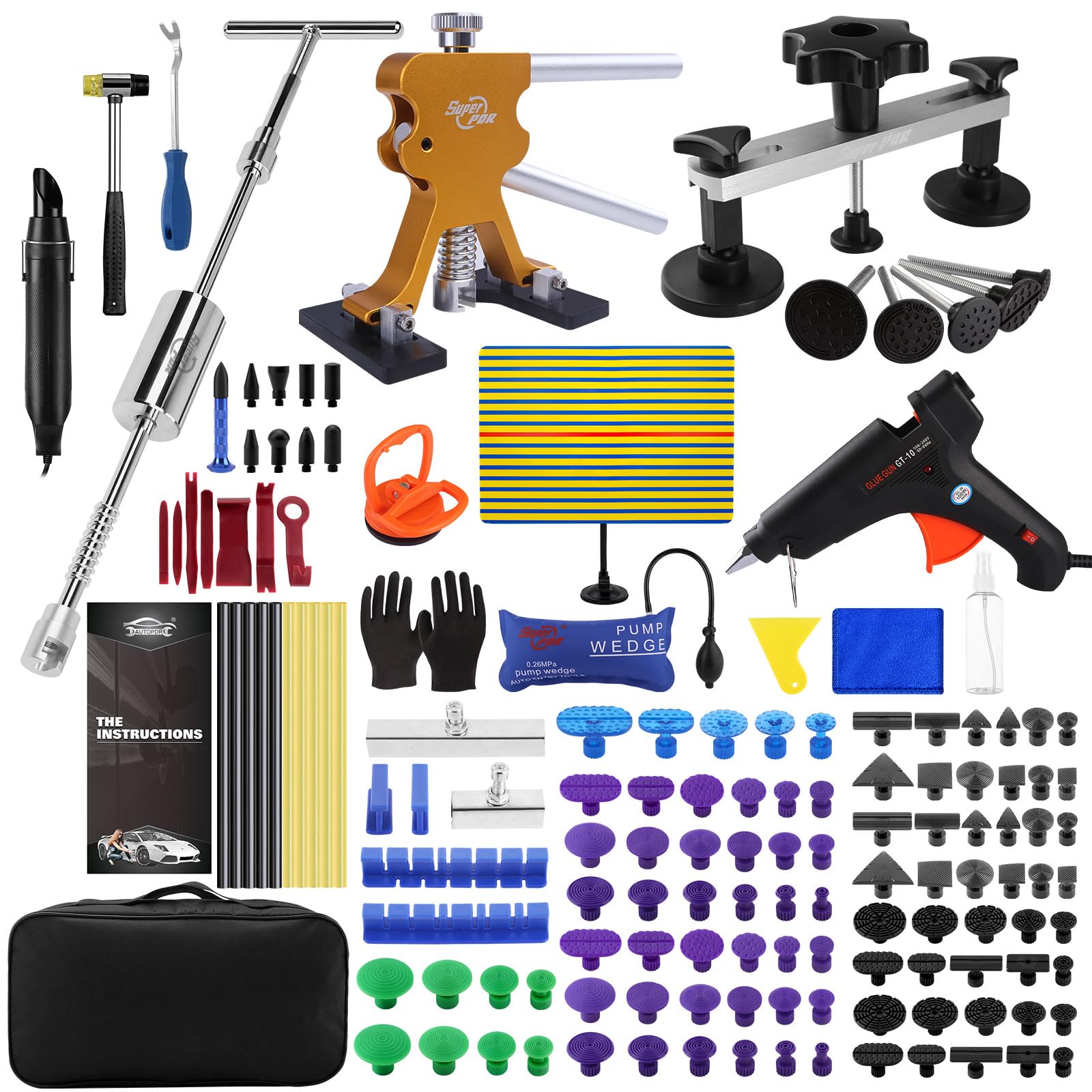 Amazon.com: PDR Paintless Dent Remover Tool for Cars,Dent Repair Kit ...