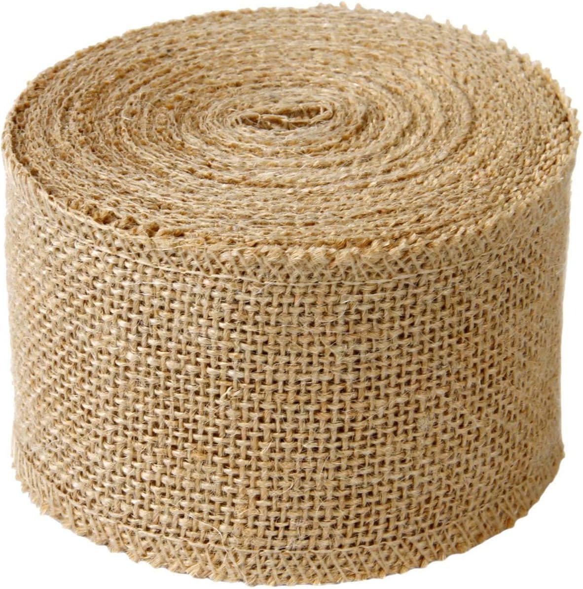 Amazon.com: Natural Burlap Ribbons (2" Wide, 10 Yards)-No Wire, 100% ...