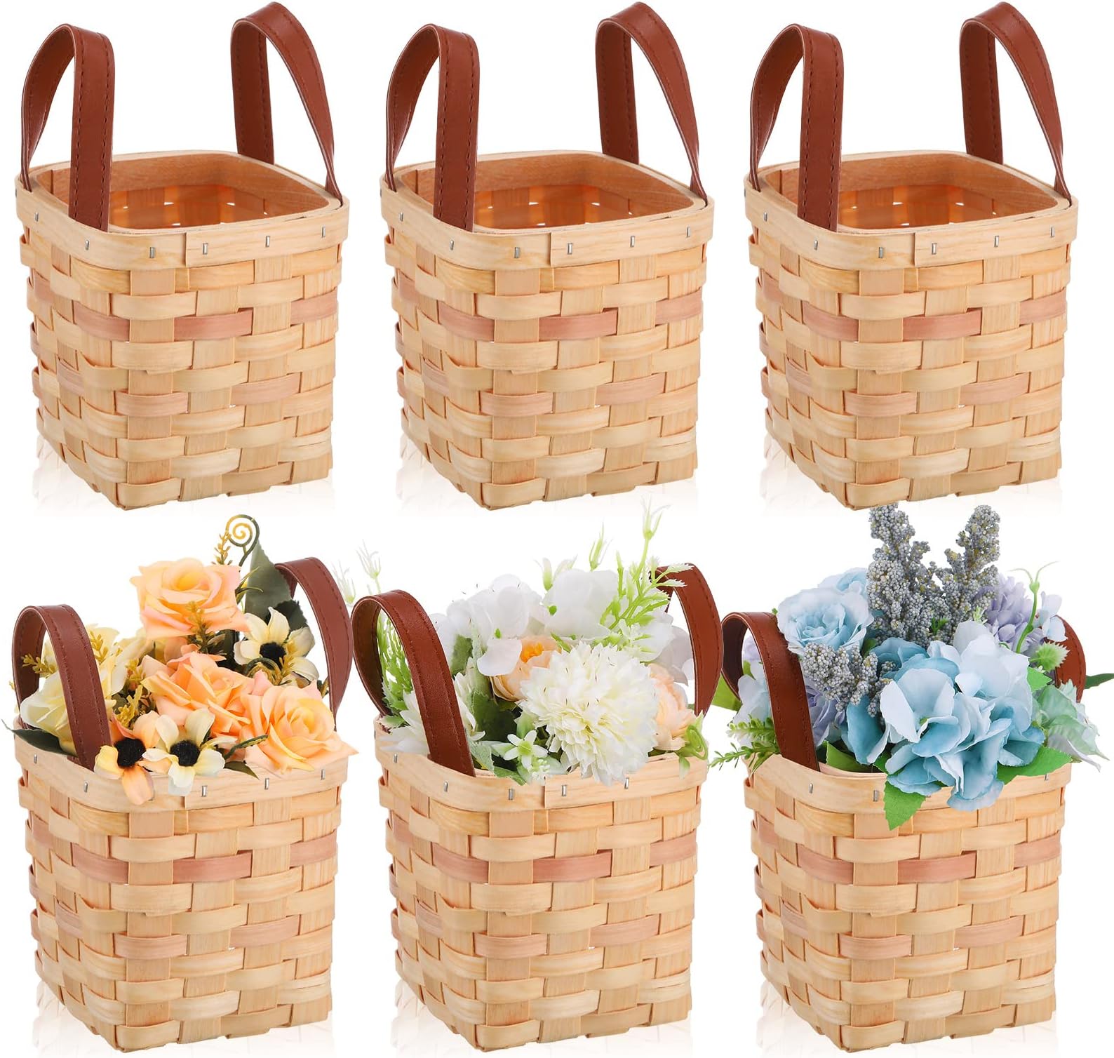 Amazon.com: Angoily 10Pcs Mini Woven Baskets with Handles Miniature ...